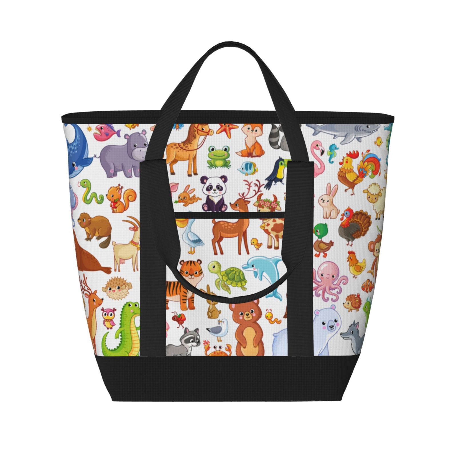 Insulated Cooler Bag - Animal Cartoon Style Large Freezer Cooler Tote ...