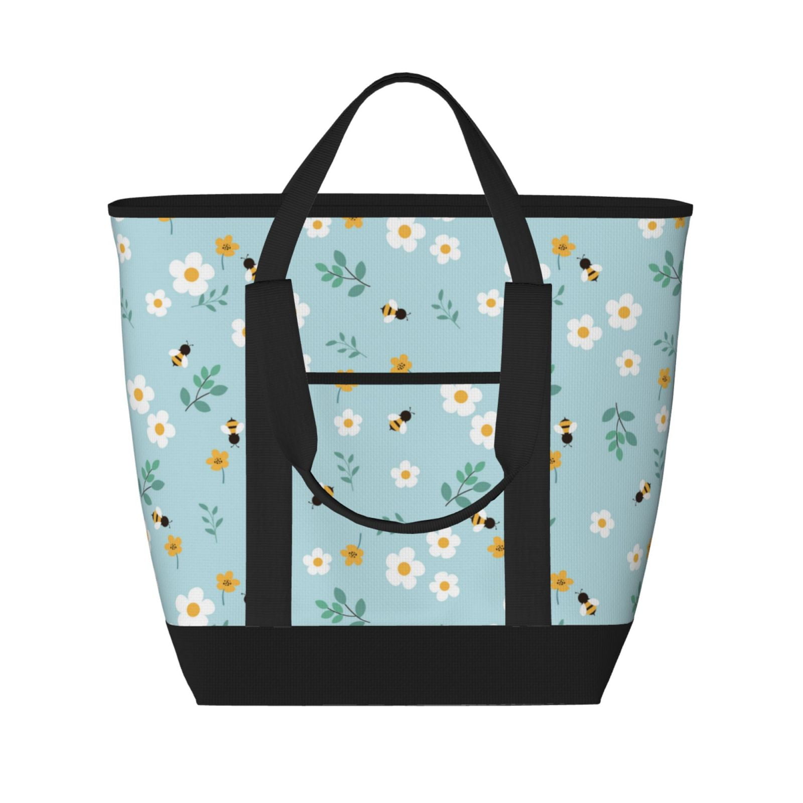 Insulated Cooler Bag, Bee flower Large Freezer Cooler Tote Bags ...