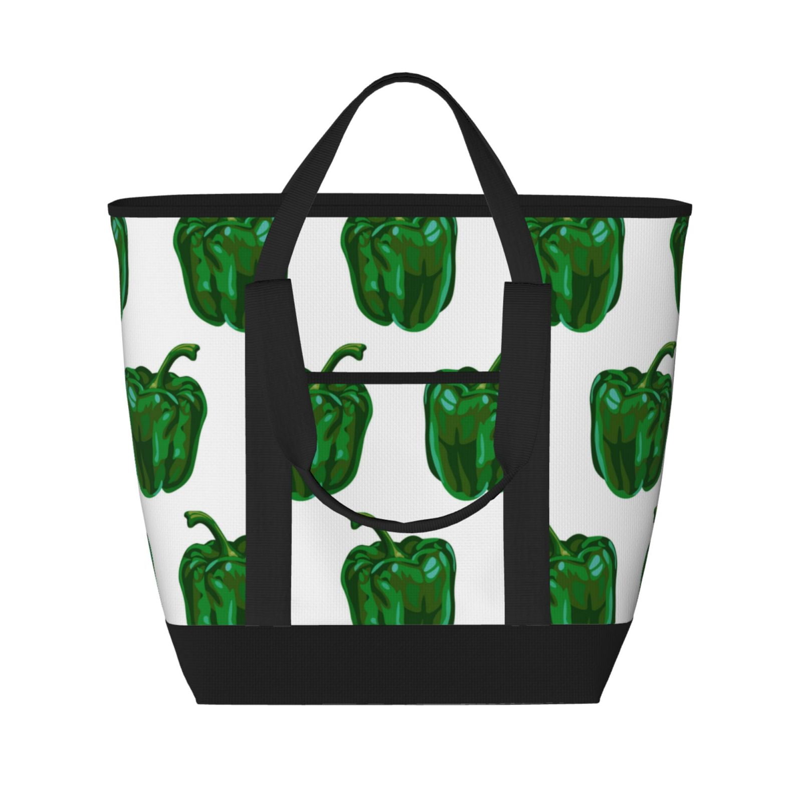Insulated Cooler Bag - Bell Pepper Pattern green Large Freezer Cooler ...