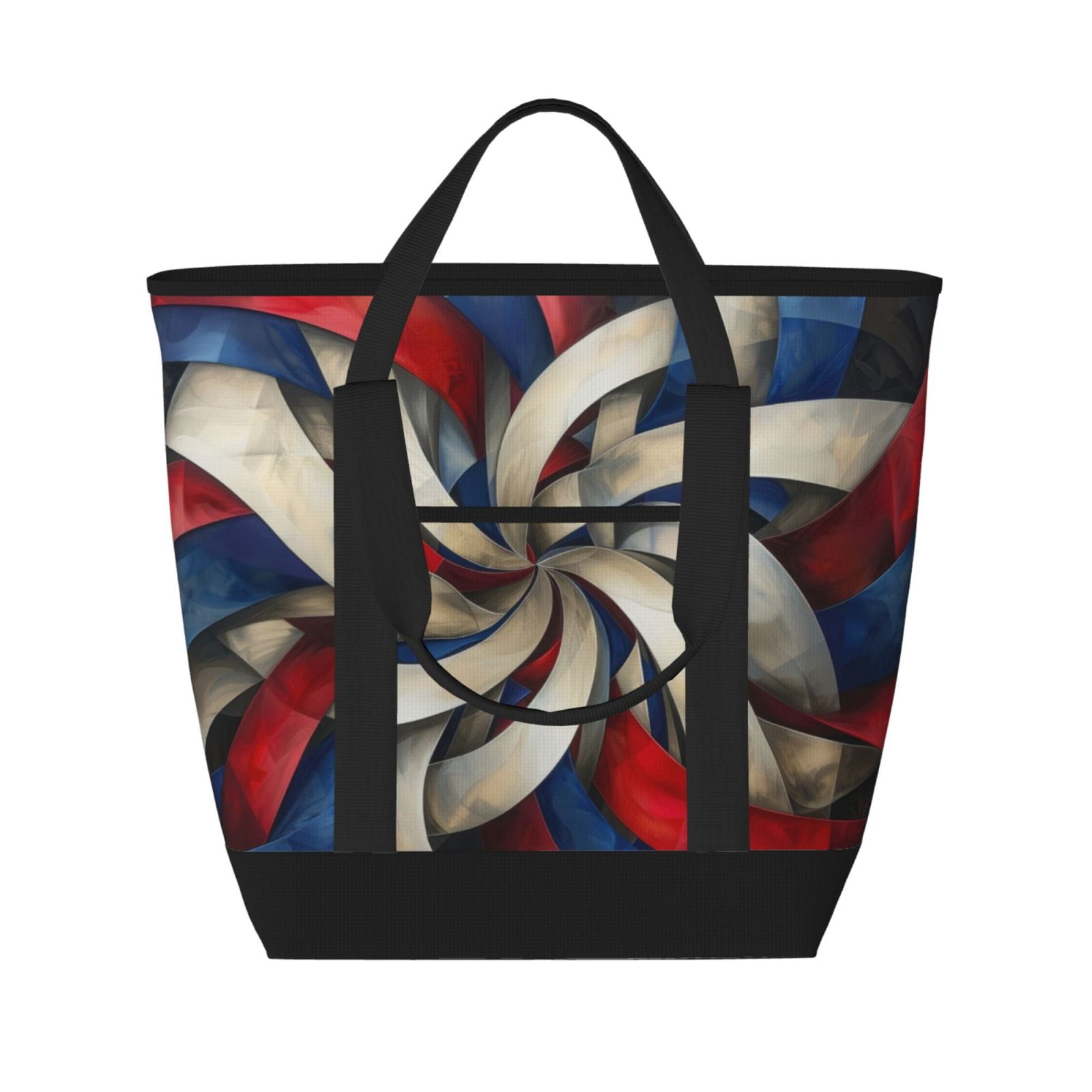 Insulated Cooler Bag - Blue Red Abstract Fractal Large Freezer Cooler ...