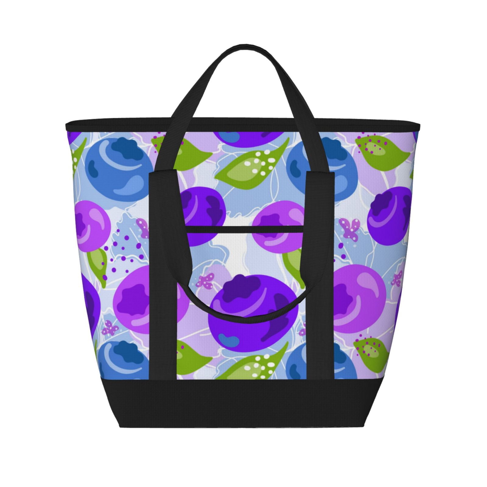 Insulated Cooler Bag, Blueberry cute Print Large Freezer Cooler Tote ...