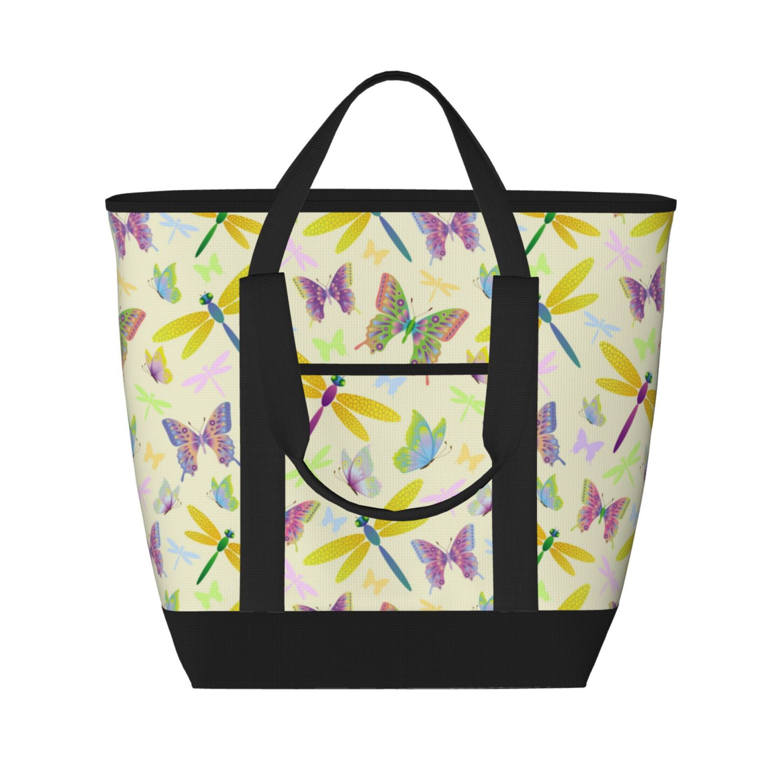 Insulated Cooler Bag, Brightly Colored Dragonfly Butterfly Large ...