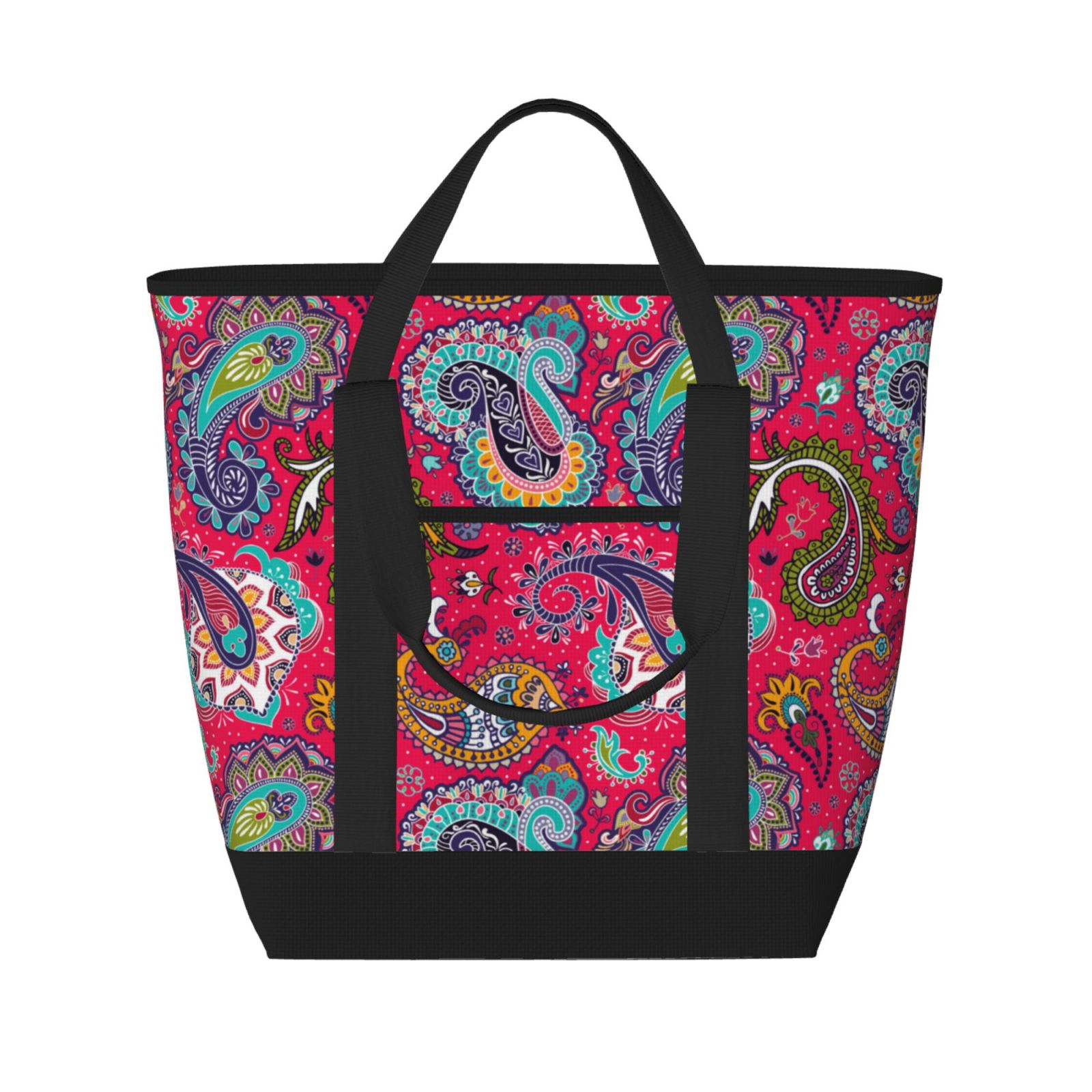 Insulated Cooler Bag - Brightly Colored Paisley Large Freezer Cooler ...