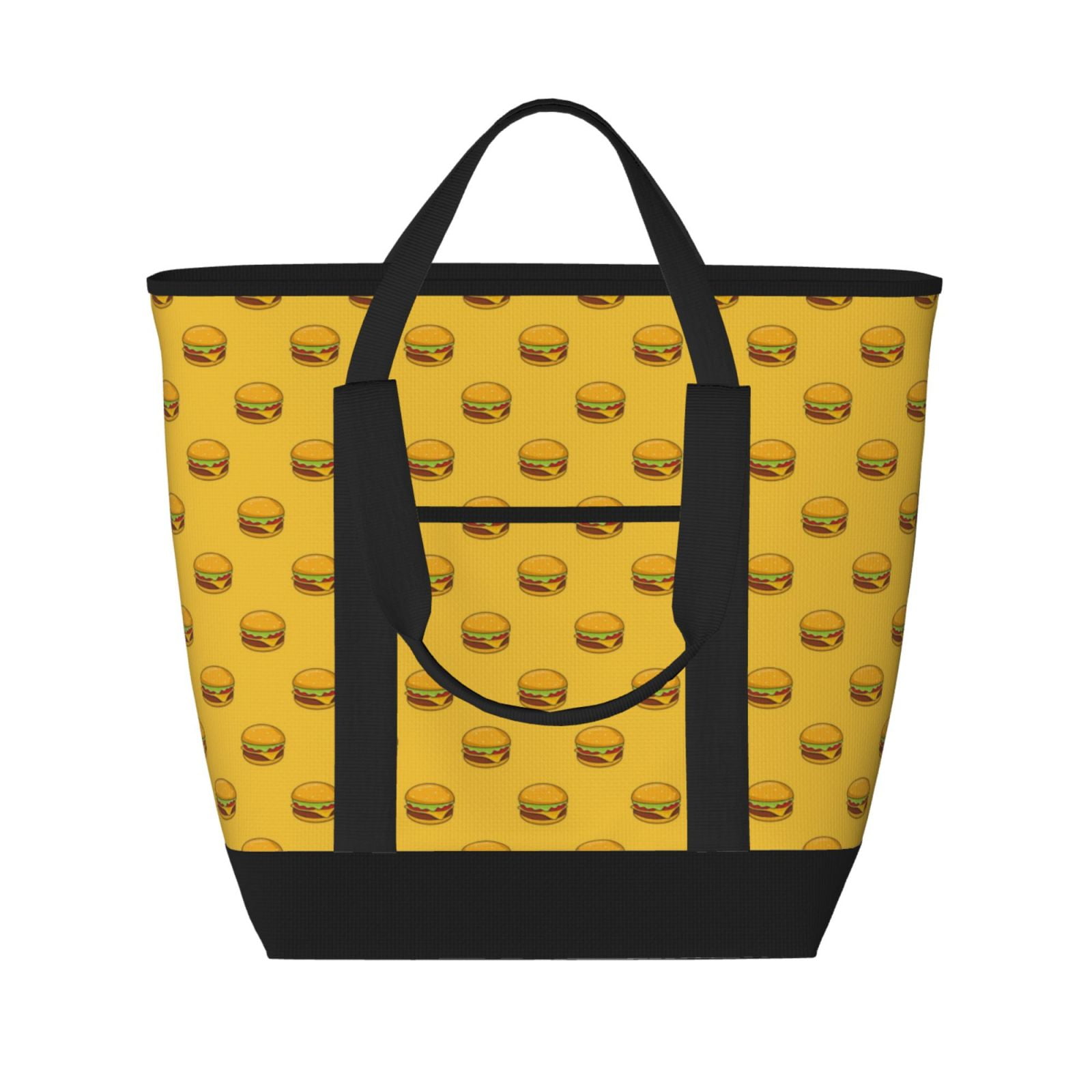 Insulated Cooler Bag - Burger Yellow Large Freezer Cooler Tote Bags ...