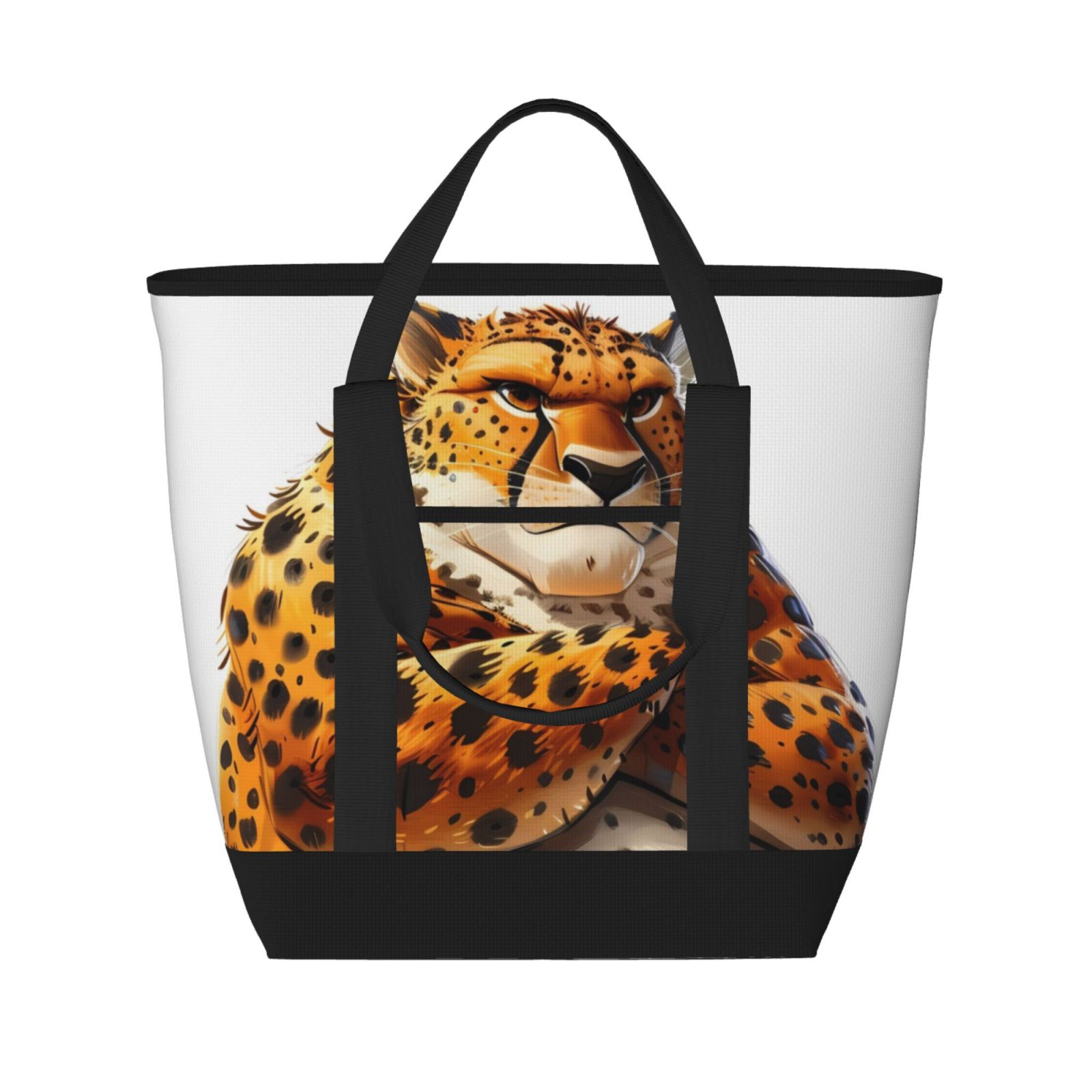 Insulated Cooler Bag - Cartoon Cheetah With Attitude Large Freezer ...