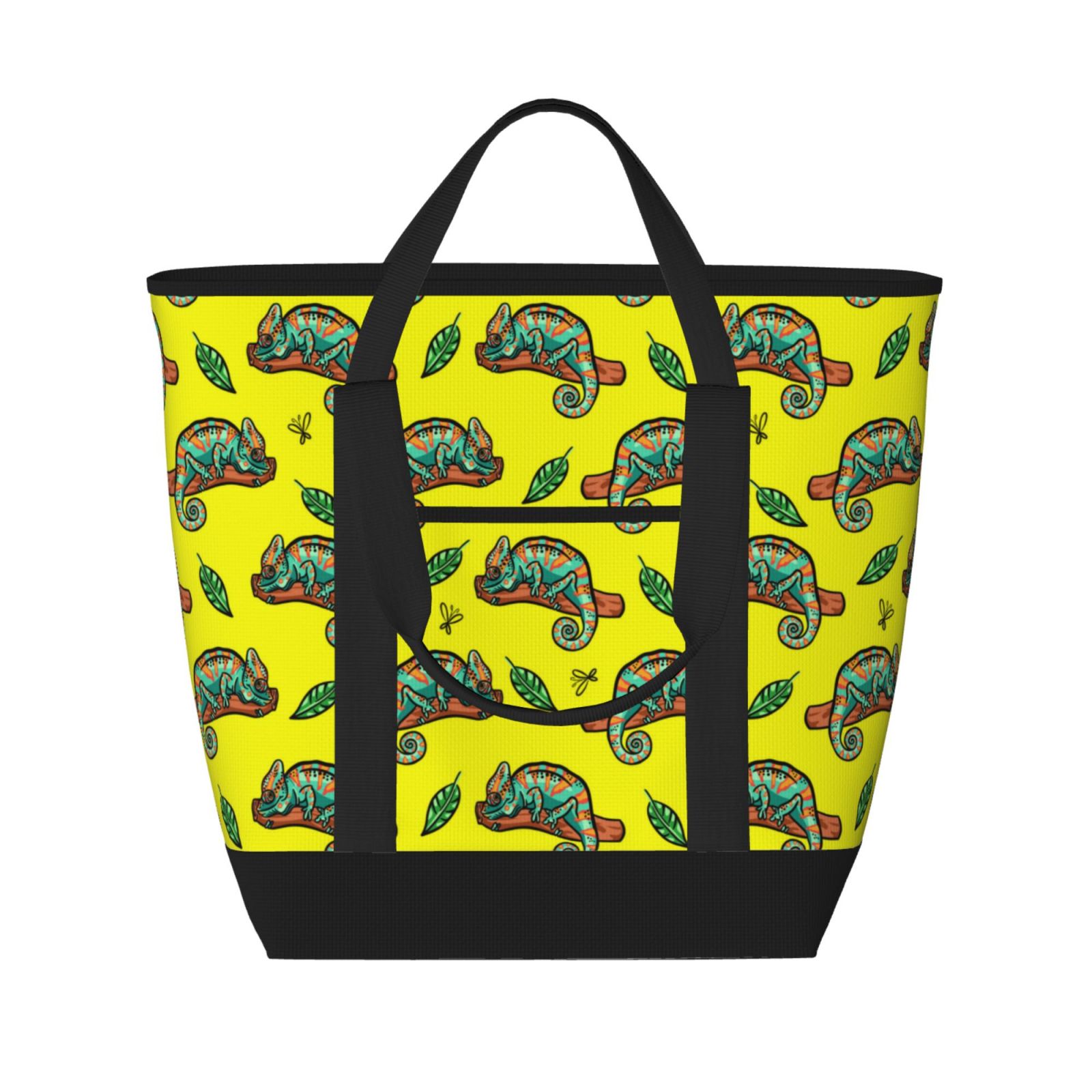 Insulated Cooler Bag - Cartoon Cute Chameleon Lizard_D Large Freezer ...