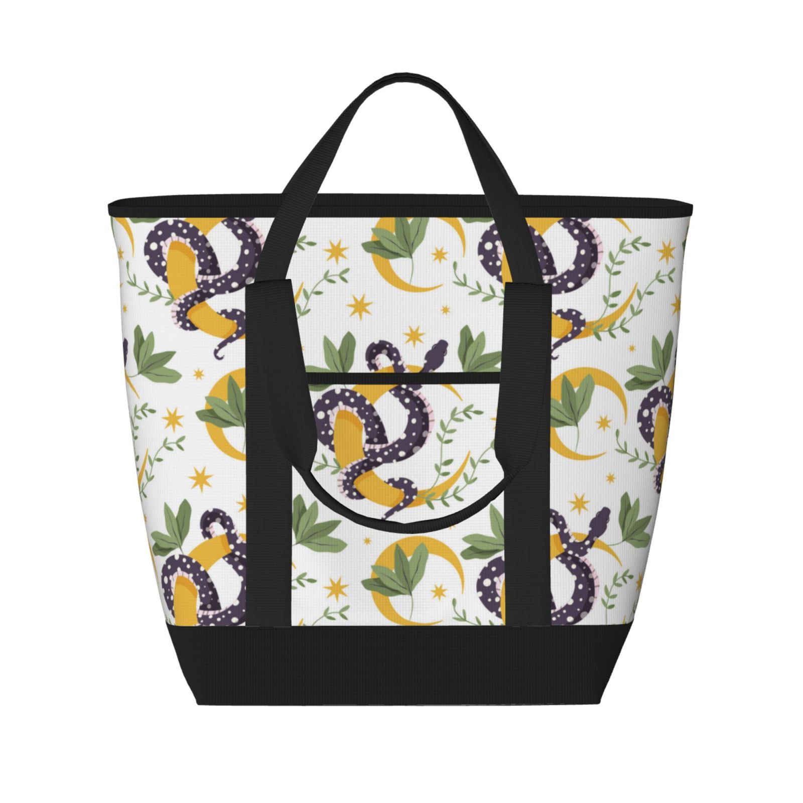 Insulated Cooler Bag, Cartoon Cute Snake Plant Large Freezer Cooler ...