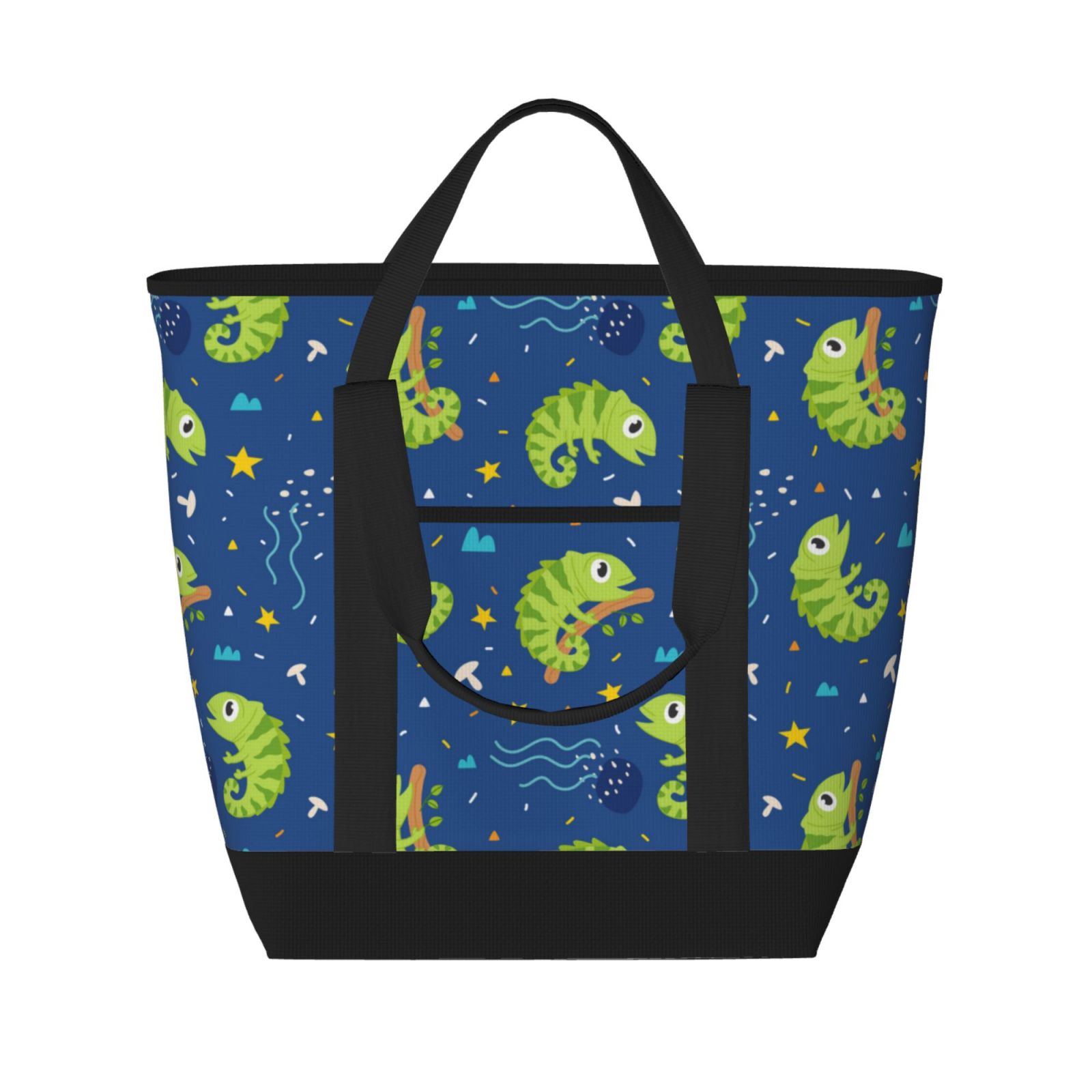 Insulated Cooler Bag - Cartoon Funny Chameleon Lizard Large Freezer ...