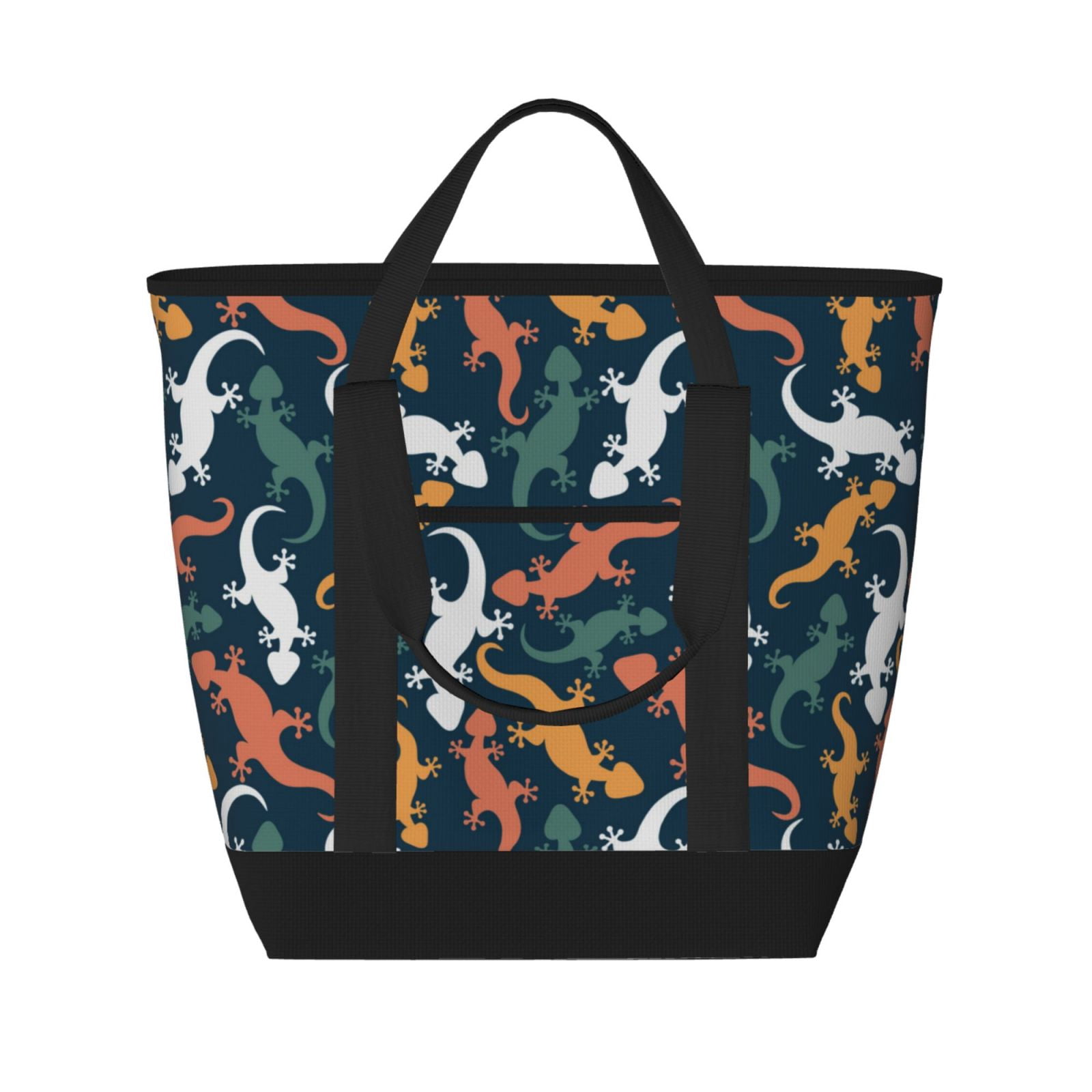 Insulated Cooler Bag Cartoon Lizard Gecko Multicolor Large Cooler Tote ...