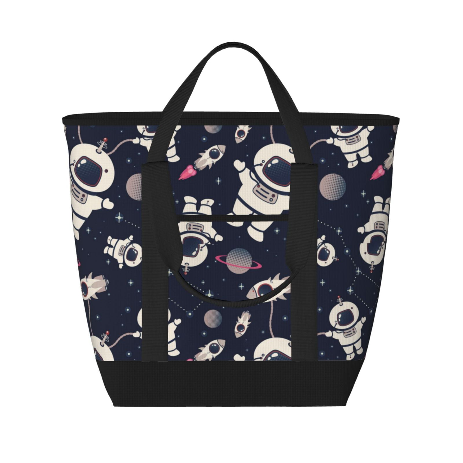 Insulated Cooler Bag - Cartoon Spaceship Large Freezer Cooler Tote Bags Insulated for Food ...