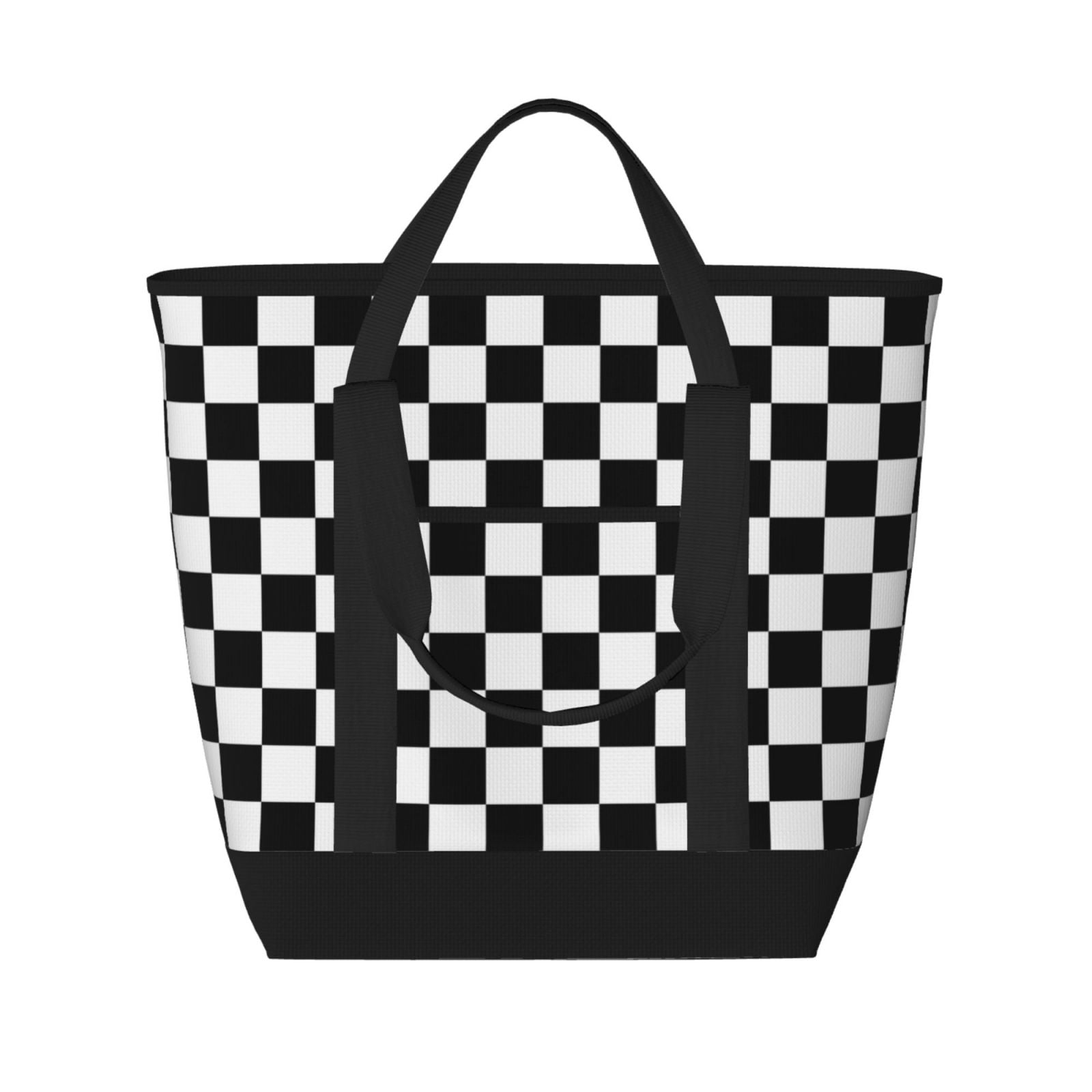 Insulated Cooler Bag - Chessboard Checkerboard black white Large ...