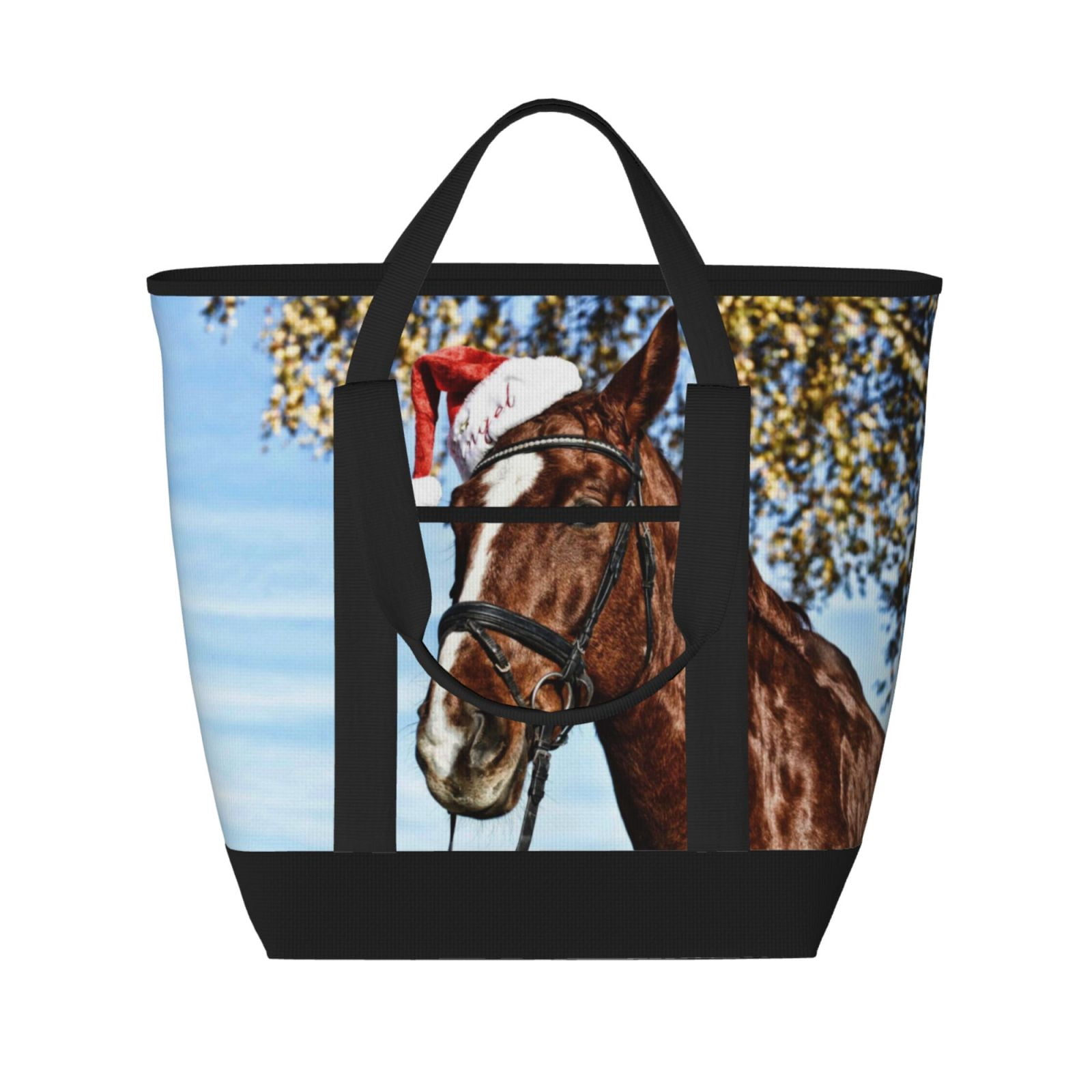 Insulated Cooler Bag - Christmas Horse Large Freezer Cooler Tote Bags ...
