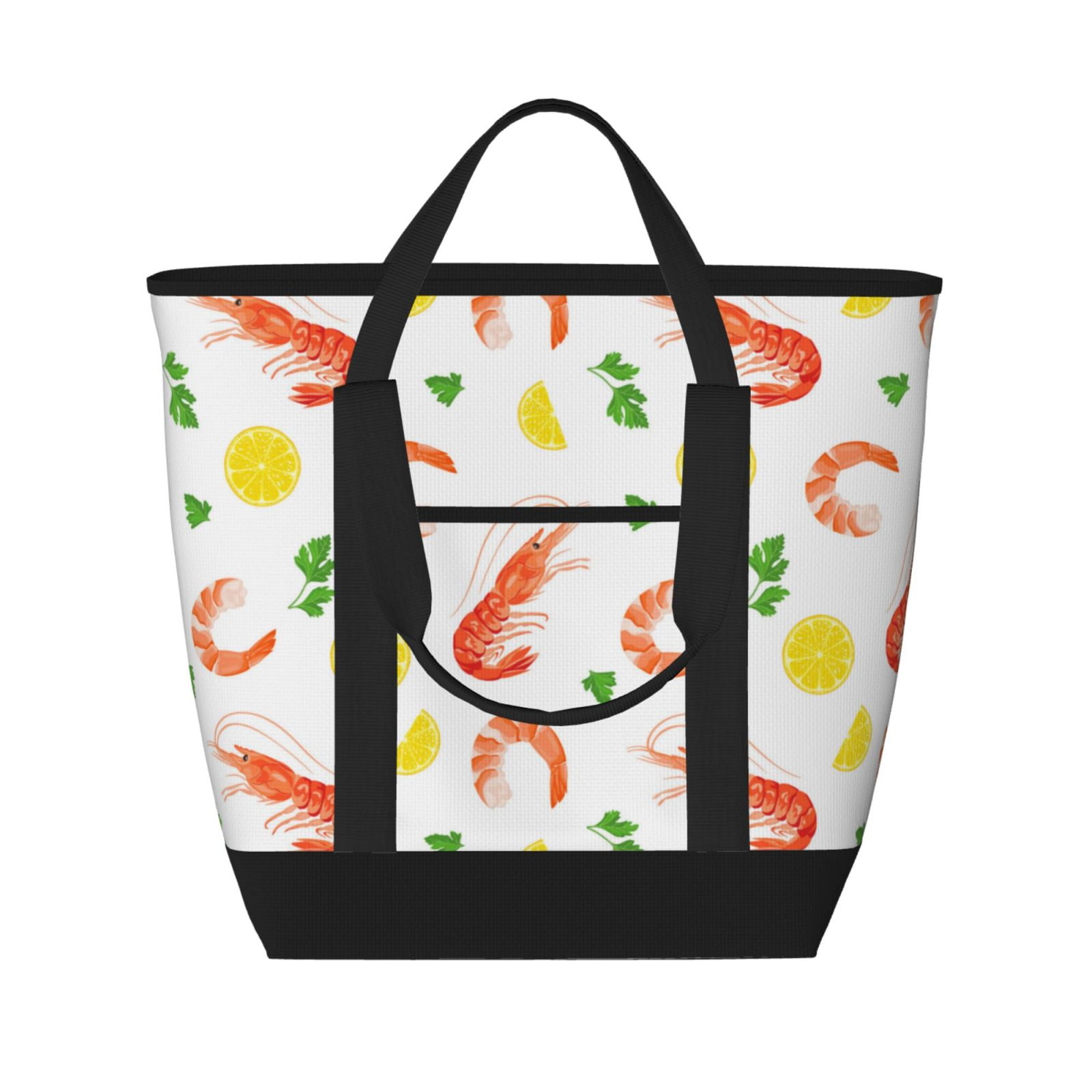 Insulated Cooler Bag - Cilantro Shrimp Lemon Large Freezer Cooler Tote ...