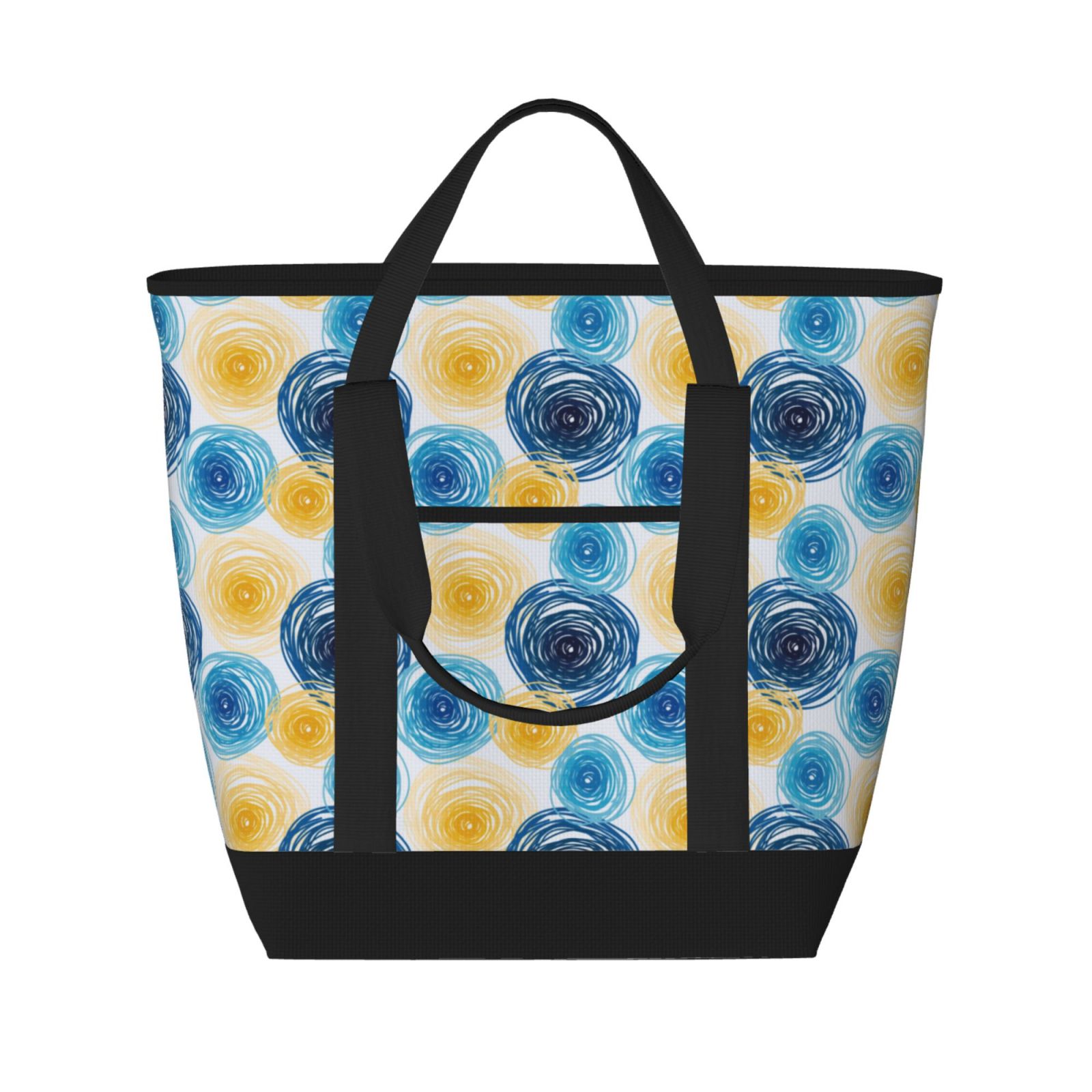 Insulated Cooler Bag - Circular print Large Freezer Cooler Tote Bags ...