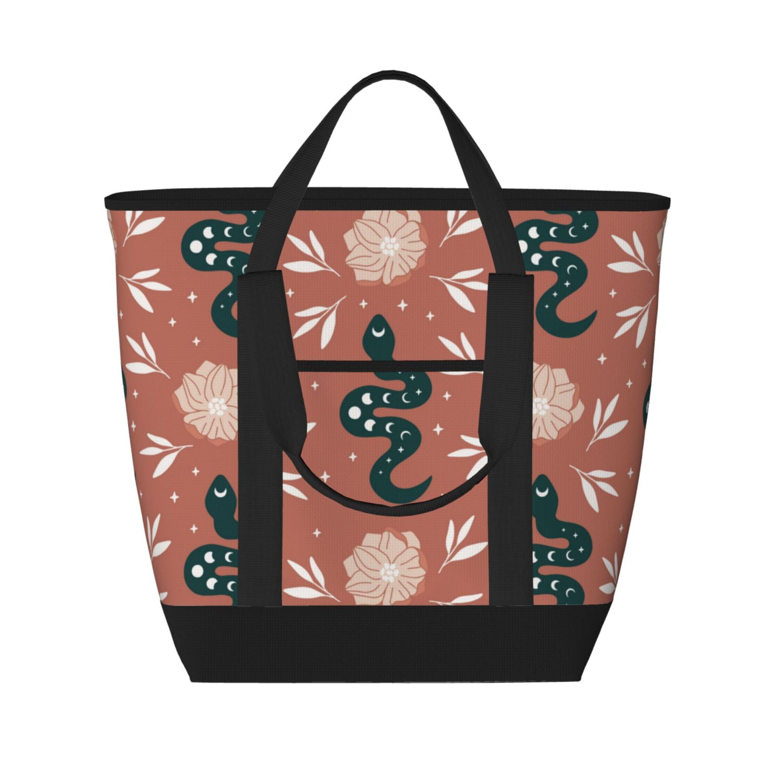 Insulated Cooler Bag - Classic Cartoon Snake Flower Large Freezer ...