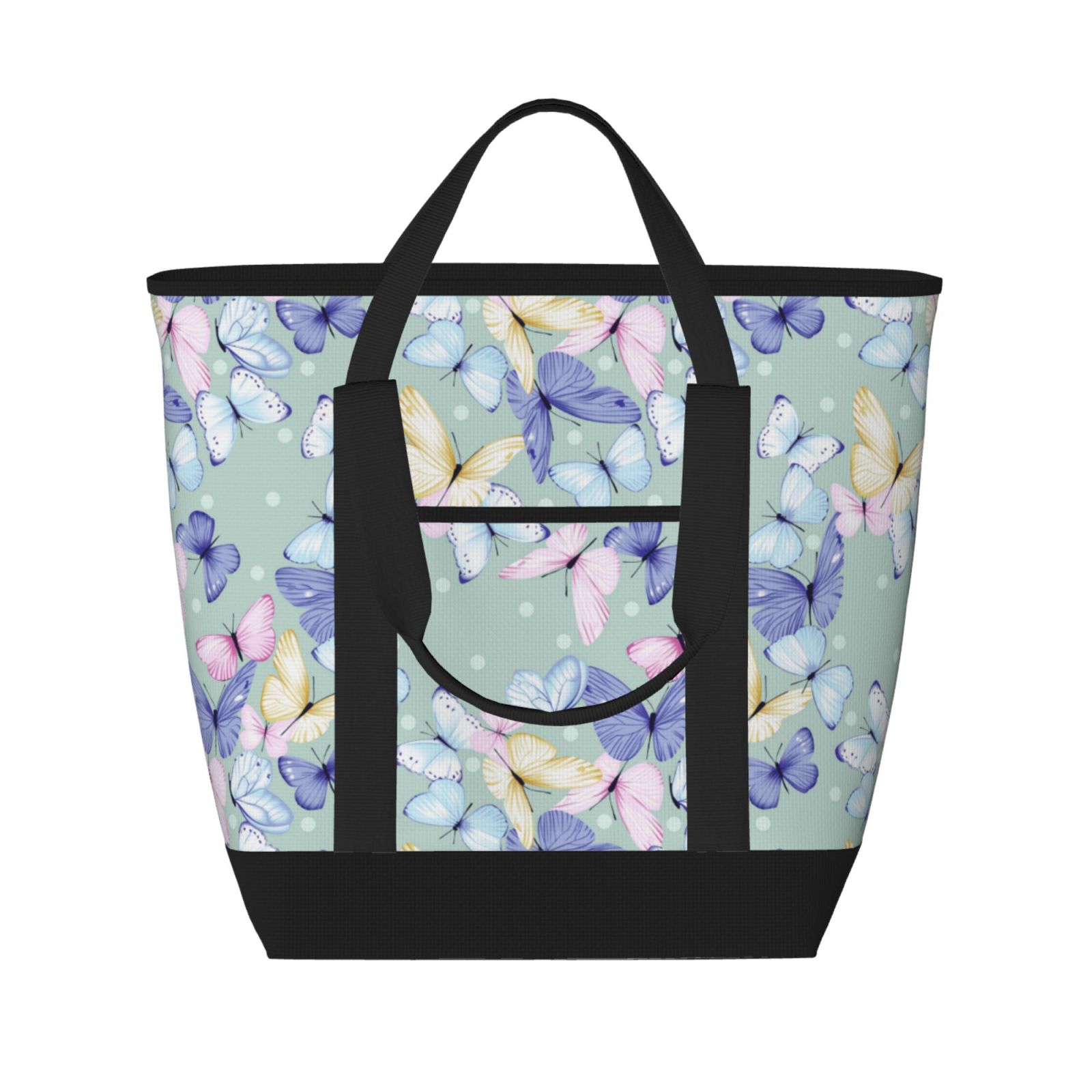 Insulated Cooler Bag - Colorful Butterfly Large Freezer Cooler Tote ...