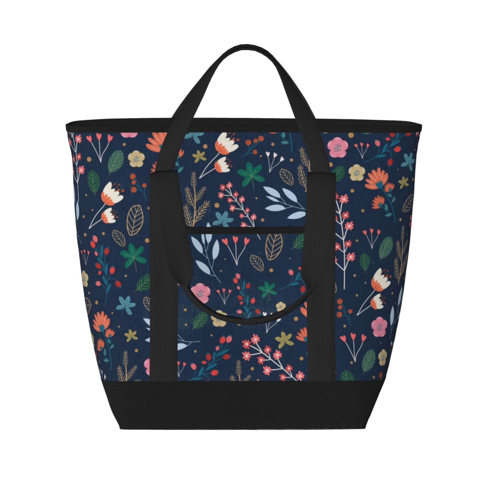 Insulated Cooler Bag Colorful Flowers Large Cooler Tote Bags, Insulated ...