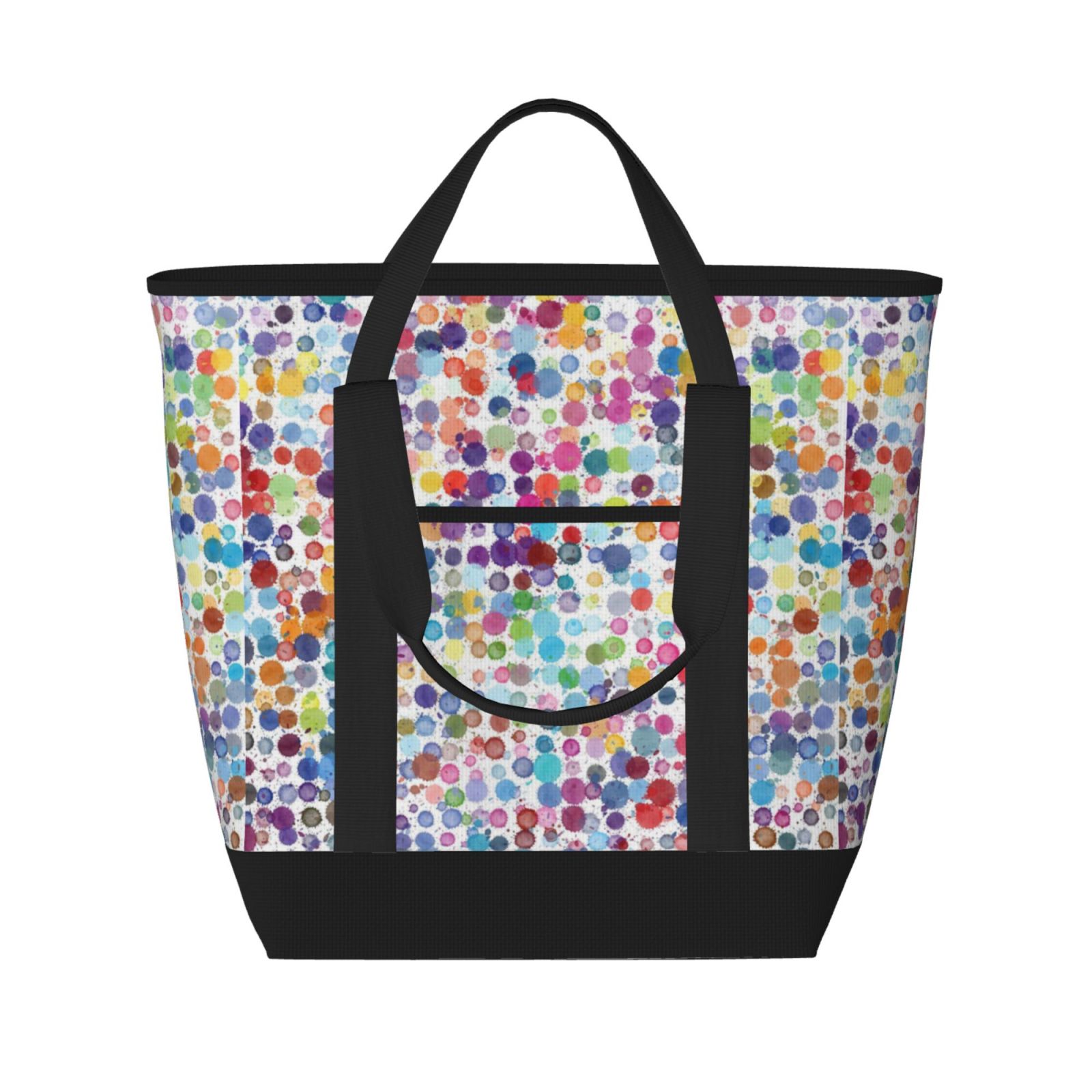 Insulated Cooler Bag - Colorful Watercolor Dots Large Freezer Cooler ...