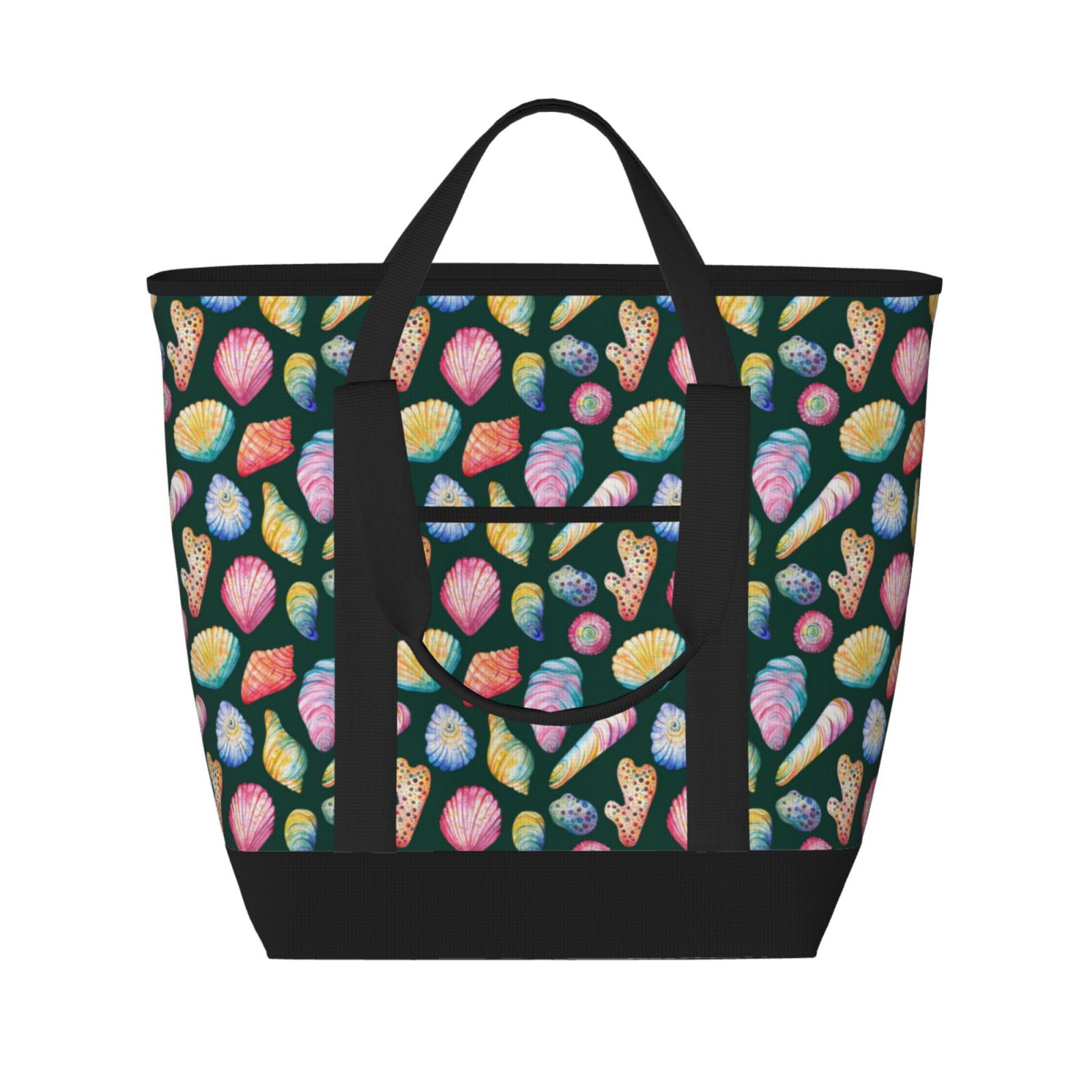 Insulated Cooler Bag Colourful Conch Shell Large Cooler Tote Bags ...
