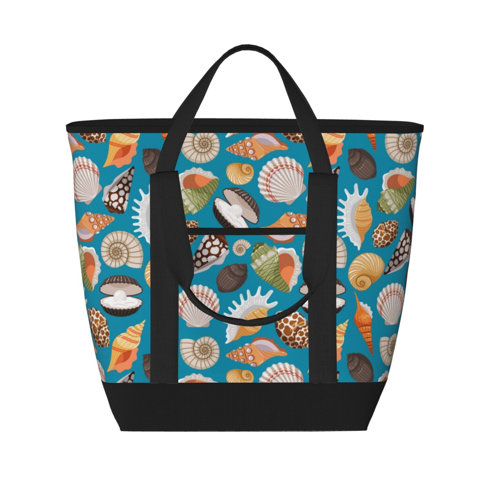 Insulated Cooler Bag - Conch and Shells Large Freezer Cooler Tote Bags ...