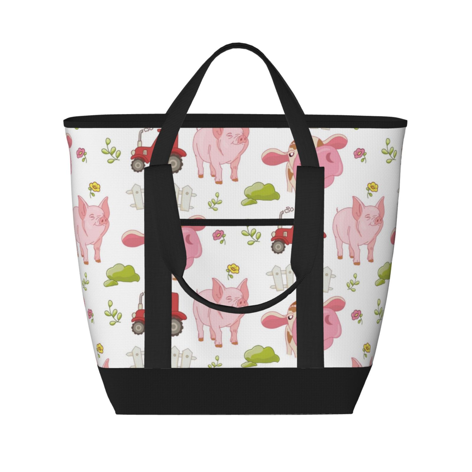 Insulated Cooler Bag - Cow And Pig Large Freezer Cooler Tote Bags ...