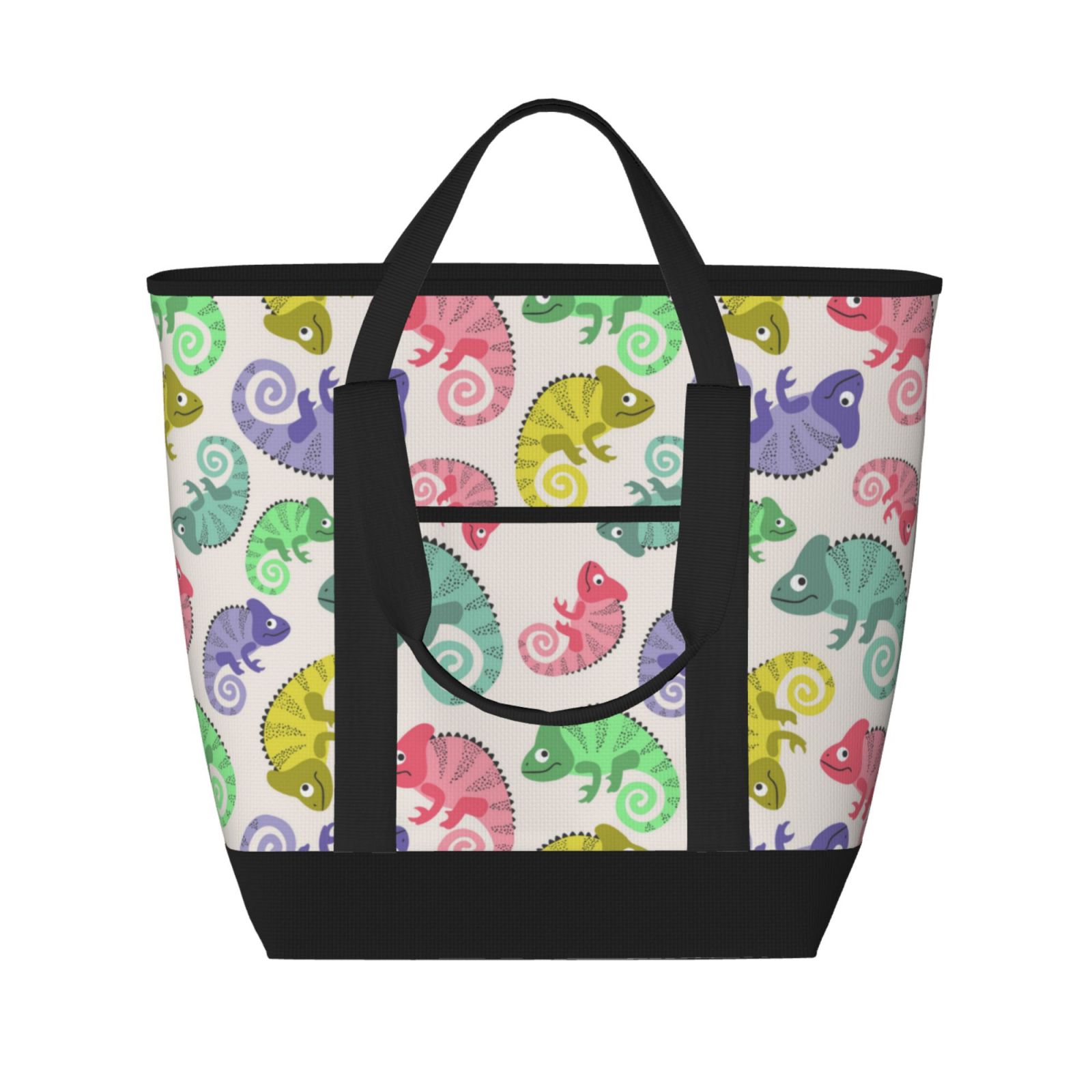Insulated Cooler Bag, Cute Chameleons Large Freezer Cooler Tote Bags ...
