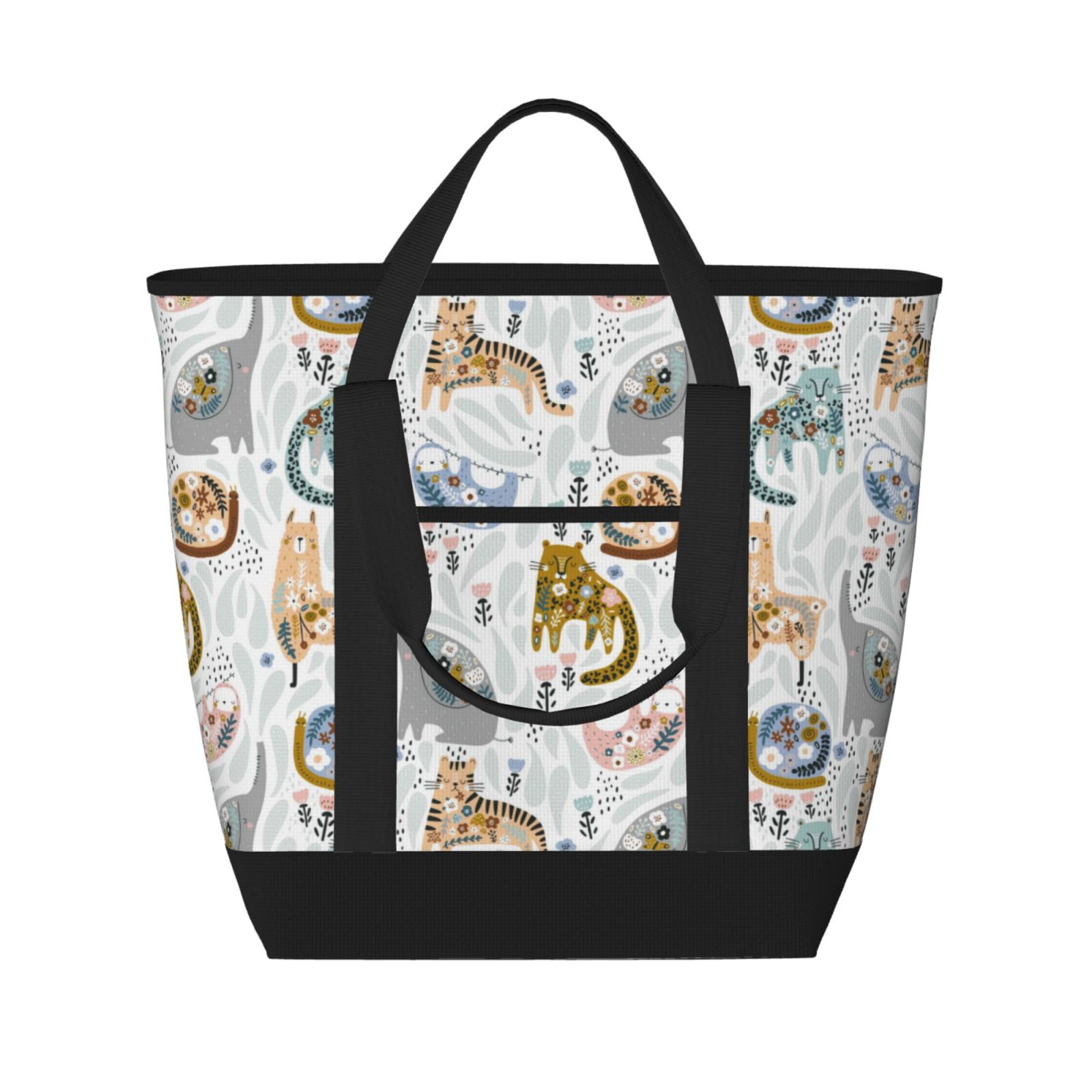 Insulated Cooler Bag - Cute Colorful Animal Large Freezer Cooler Tote ...