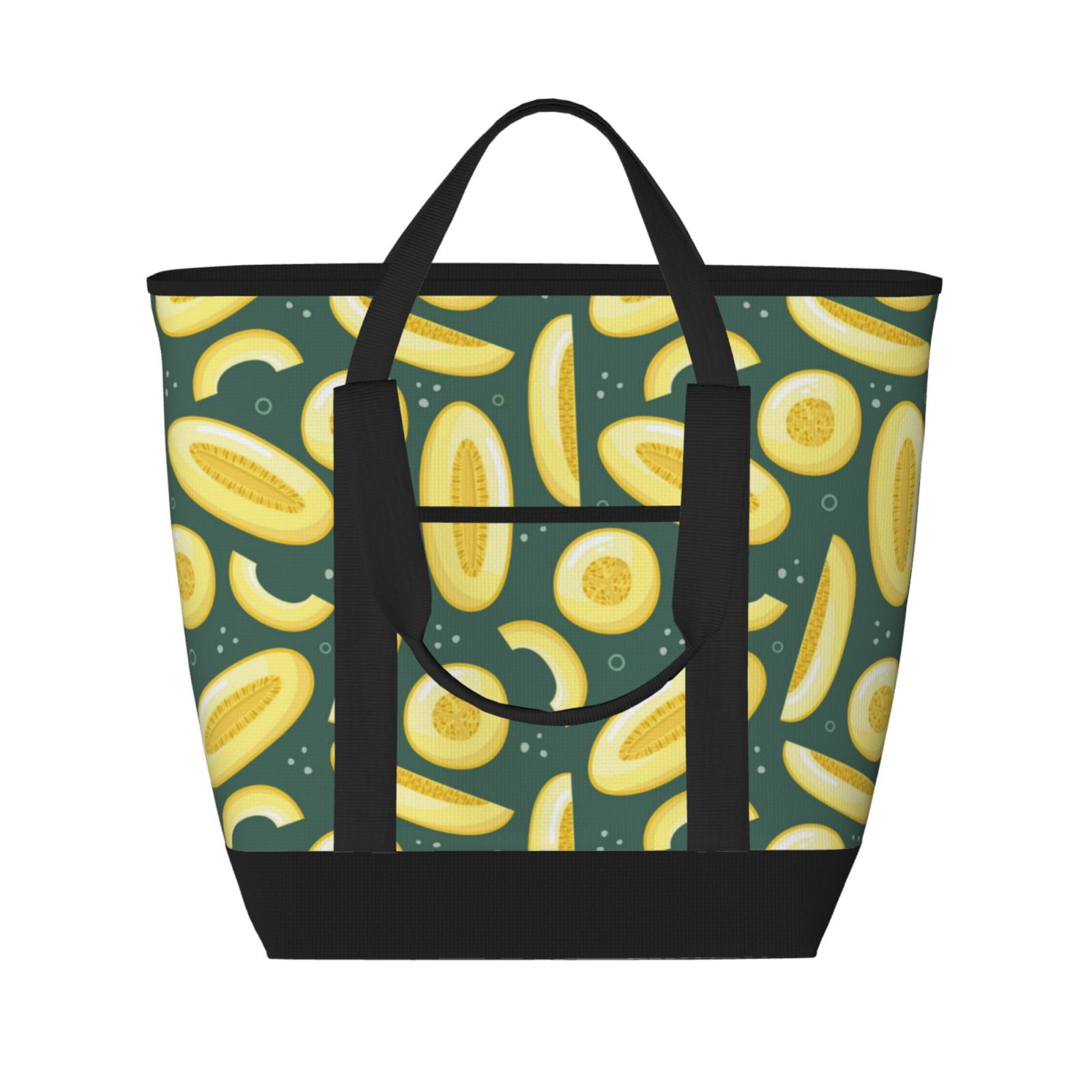 Insulated Cooler Bag - Cute Crisp Cantaloupe Large Freezer Cooler Tote ...