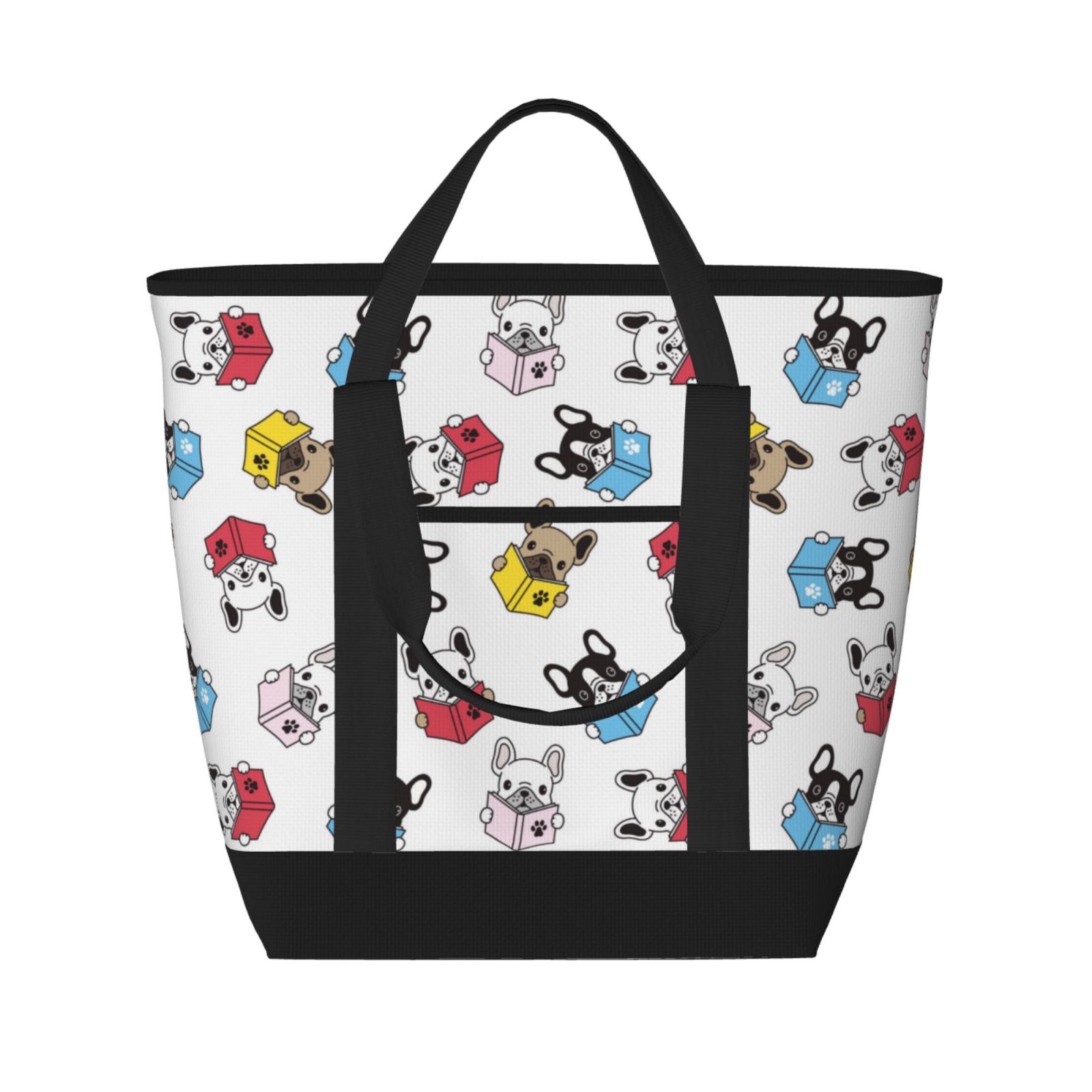Insulated Cooler Bag, Cute French Bulldog Color Book Large Freezer ...