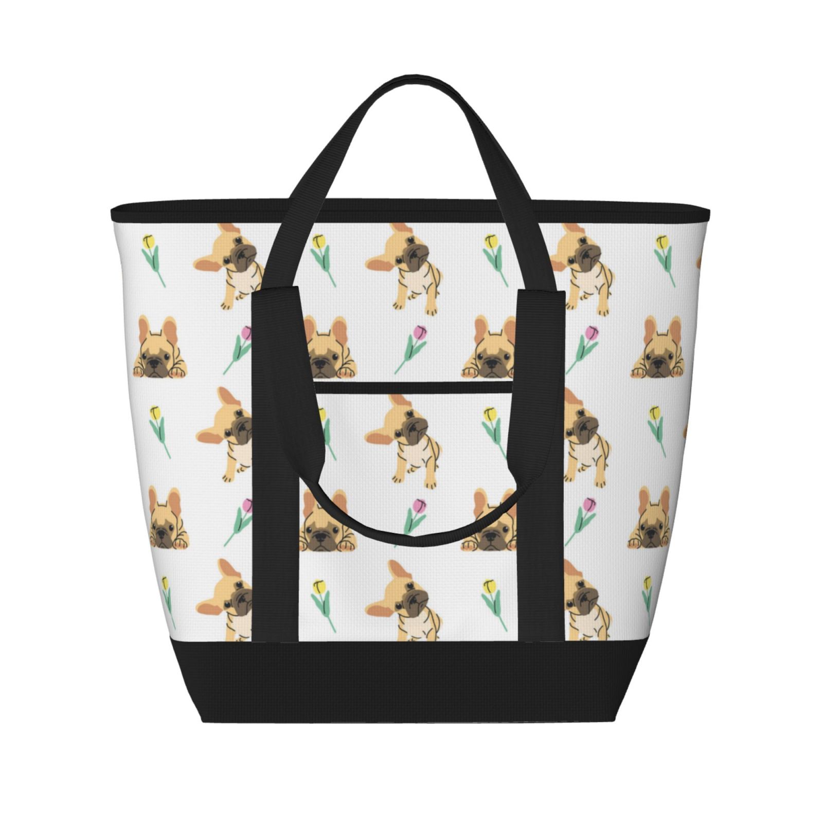 Insulated Cooler Bag - Cute French Bulldog Tulip Large Freezer Cooler ...