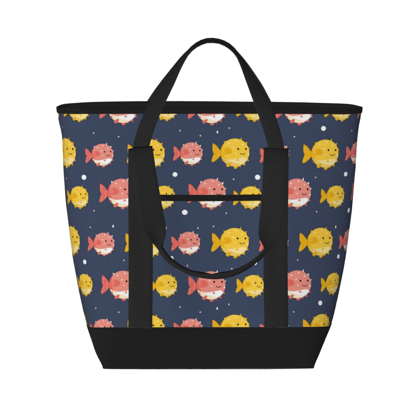 Insulated Cooler Bag, Cute Puffer Fish Large Freezer Cooler Tote Bags ...