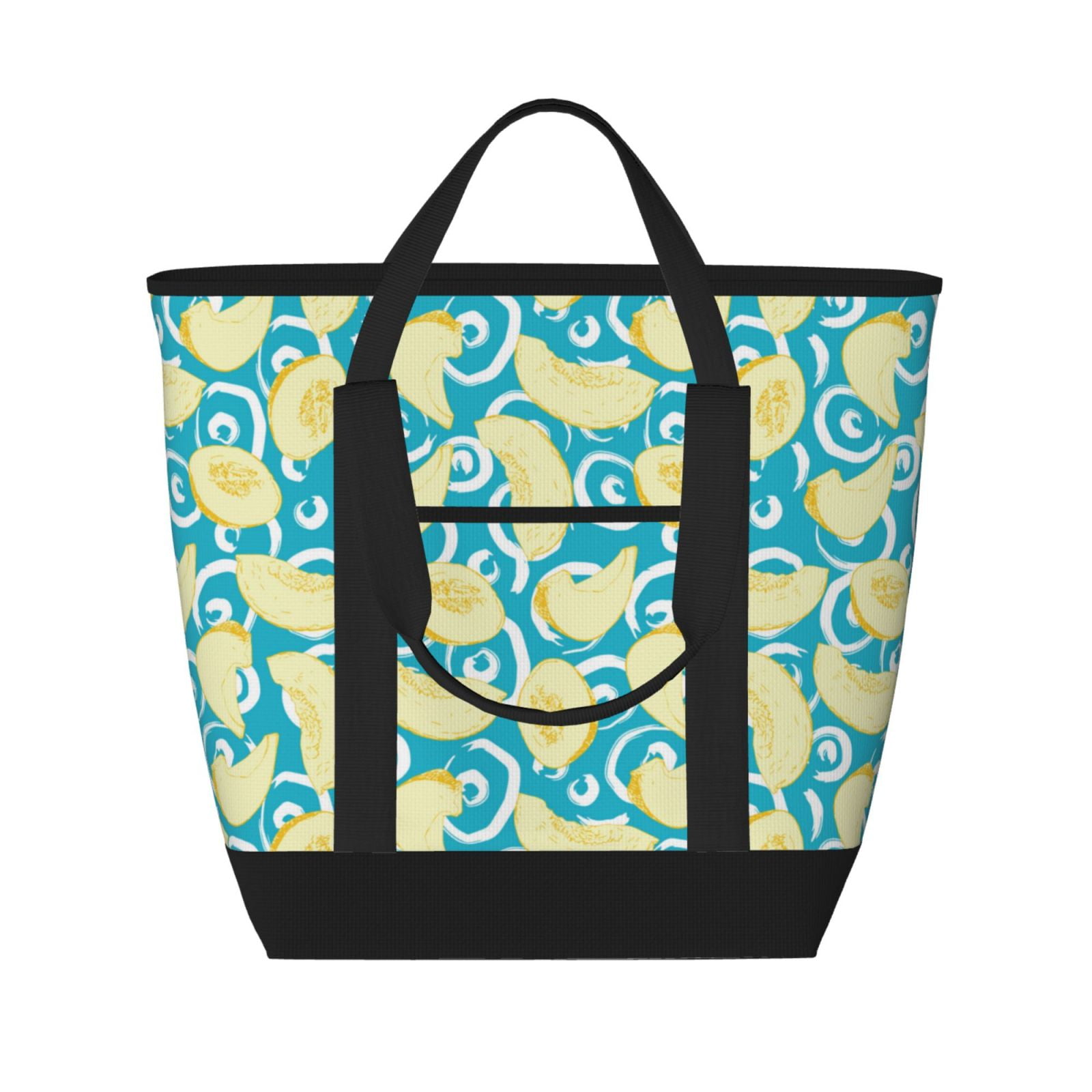 Insulated Cooler Bag, Cute Texture Cantaloupe Large Freezer Cooler Tote ...