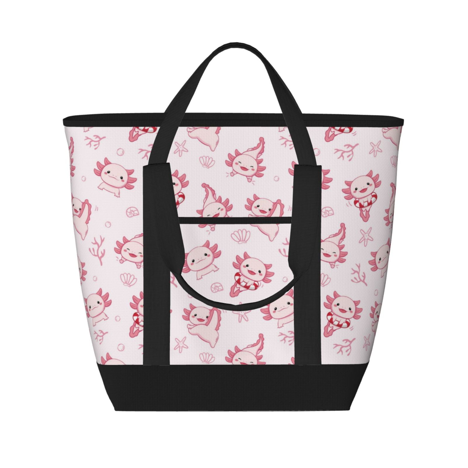 Insulated Cooler Bag - Cute kawaii pink axolotl funny Large Freezer ...
