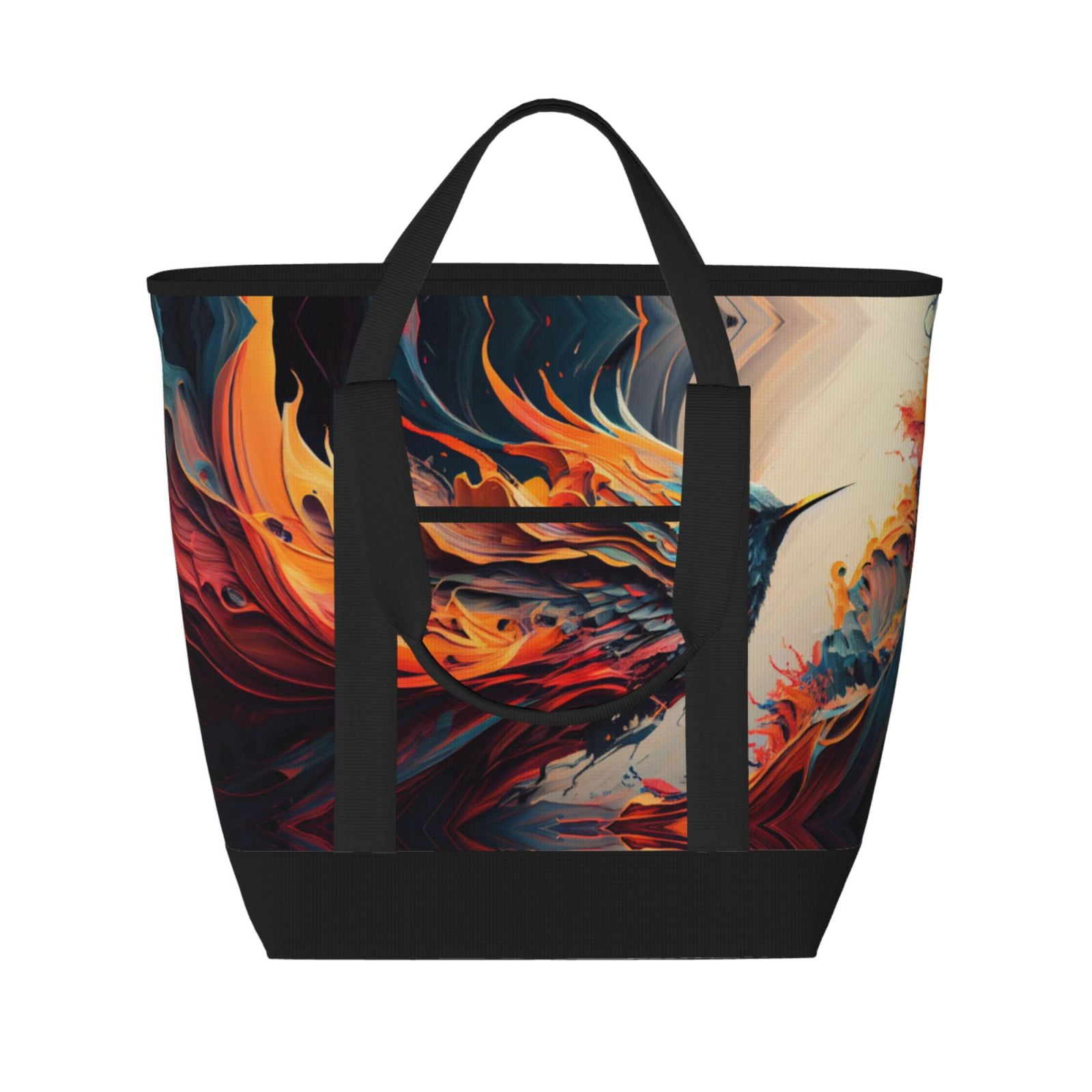 Insulated Cooler Bag - Dynamic Fire Bird Art Large Freezer Cooler Tote ...
