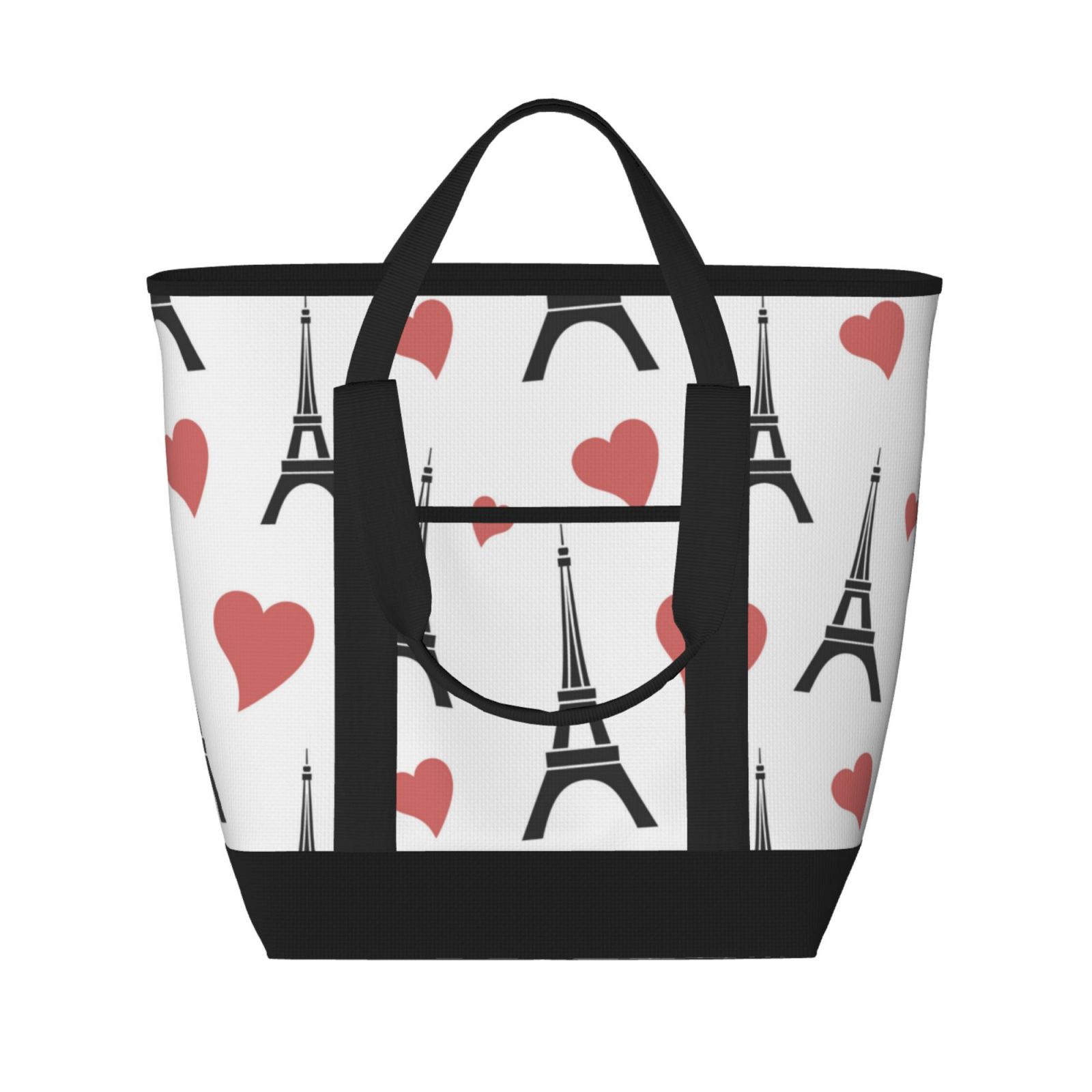 Insulated Cooler Bag - Eiffel Tower heart Large Freezer Cooler Tote ...