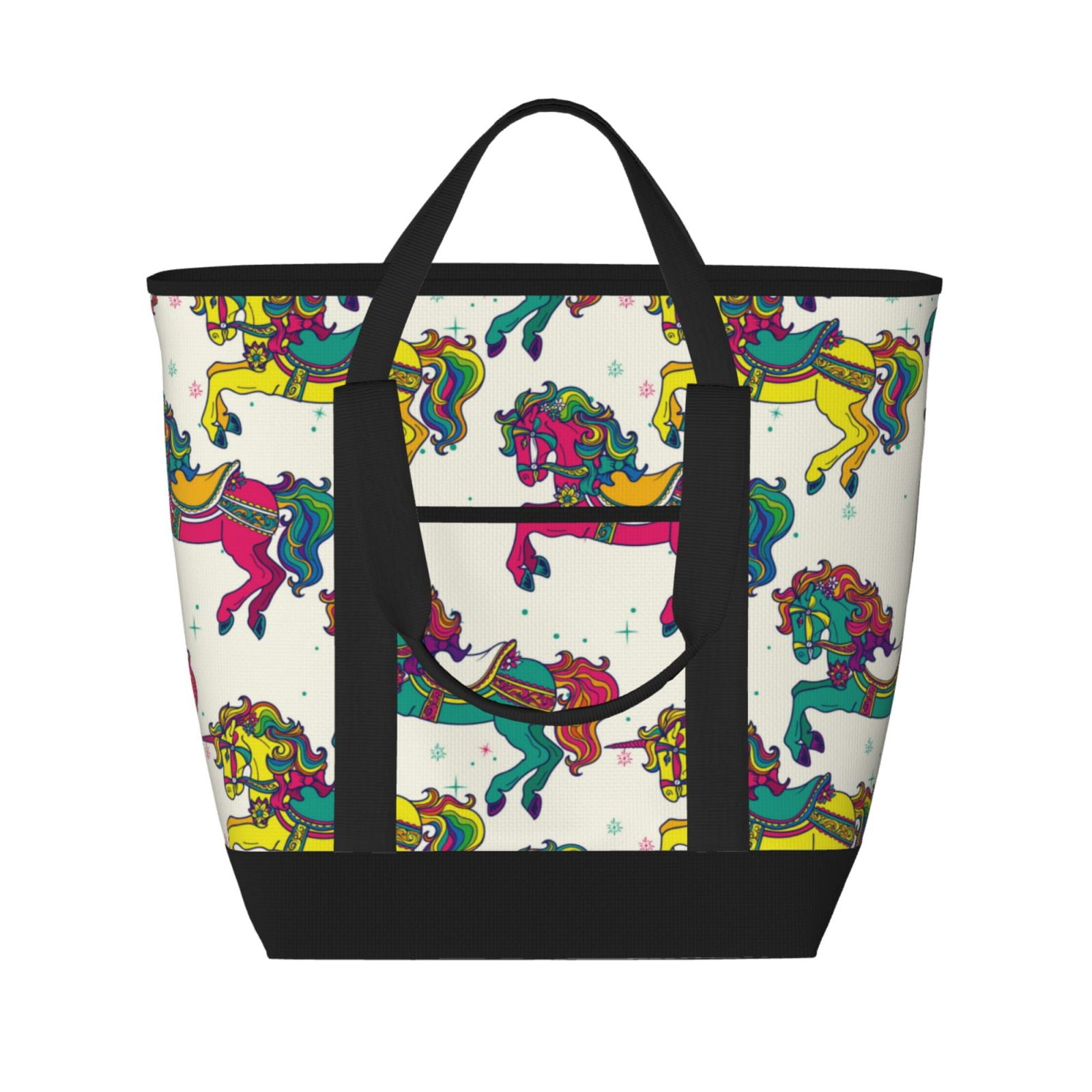 Insulated Cooler Bag - Exotic Colorful Cute Horse Large Freezer Cooler ...
