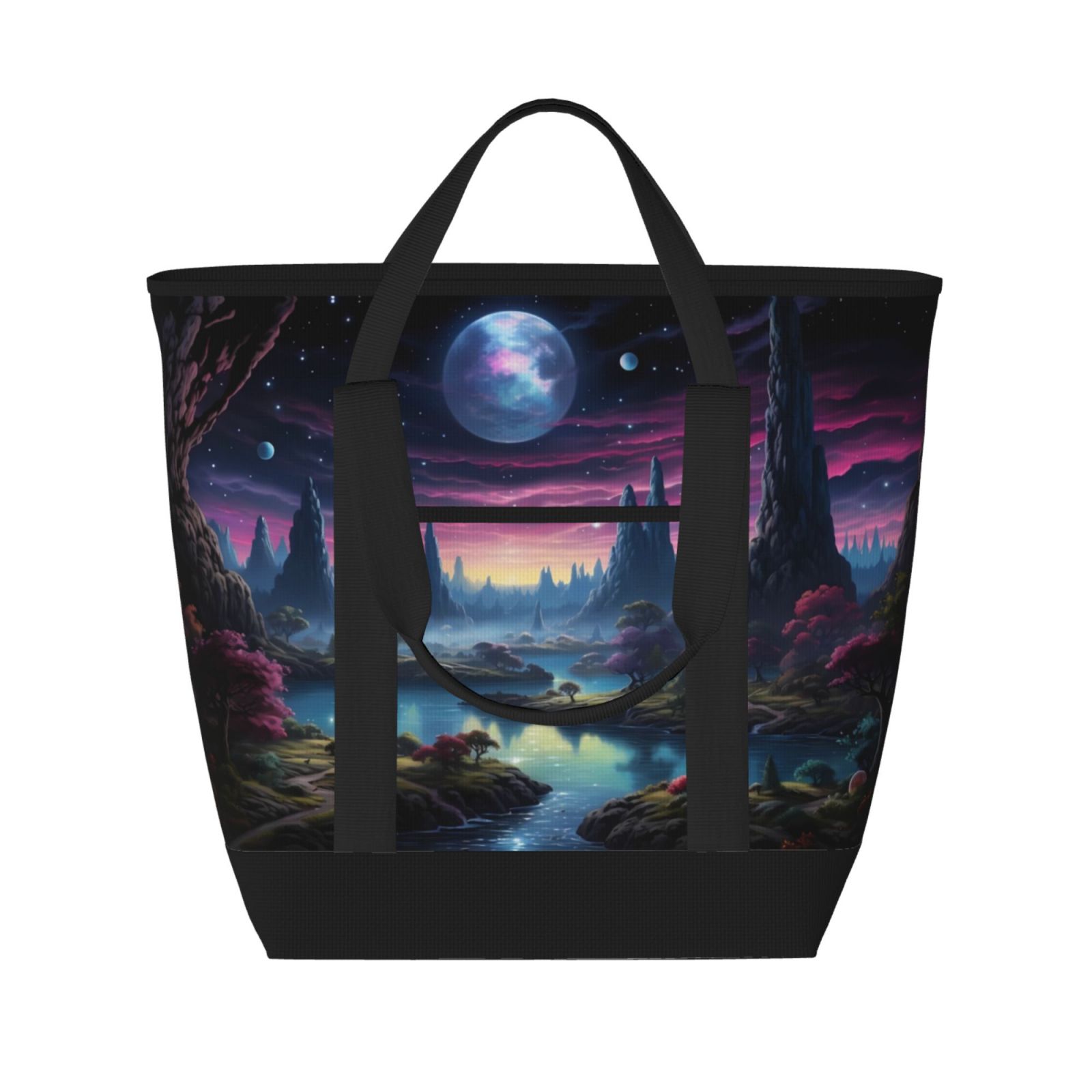 Insulated Cooler Bag - Fantasy Landscape Starry Night Large Freezer ...