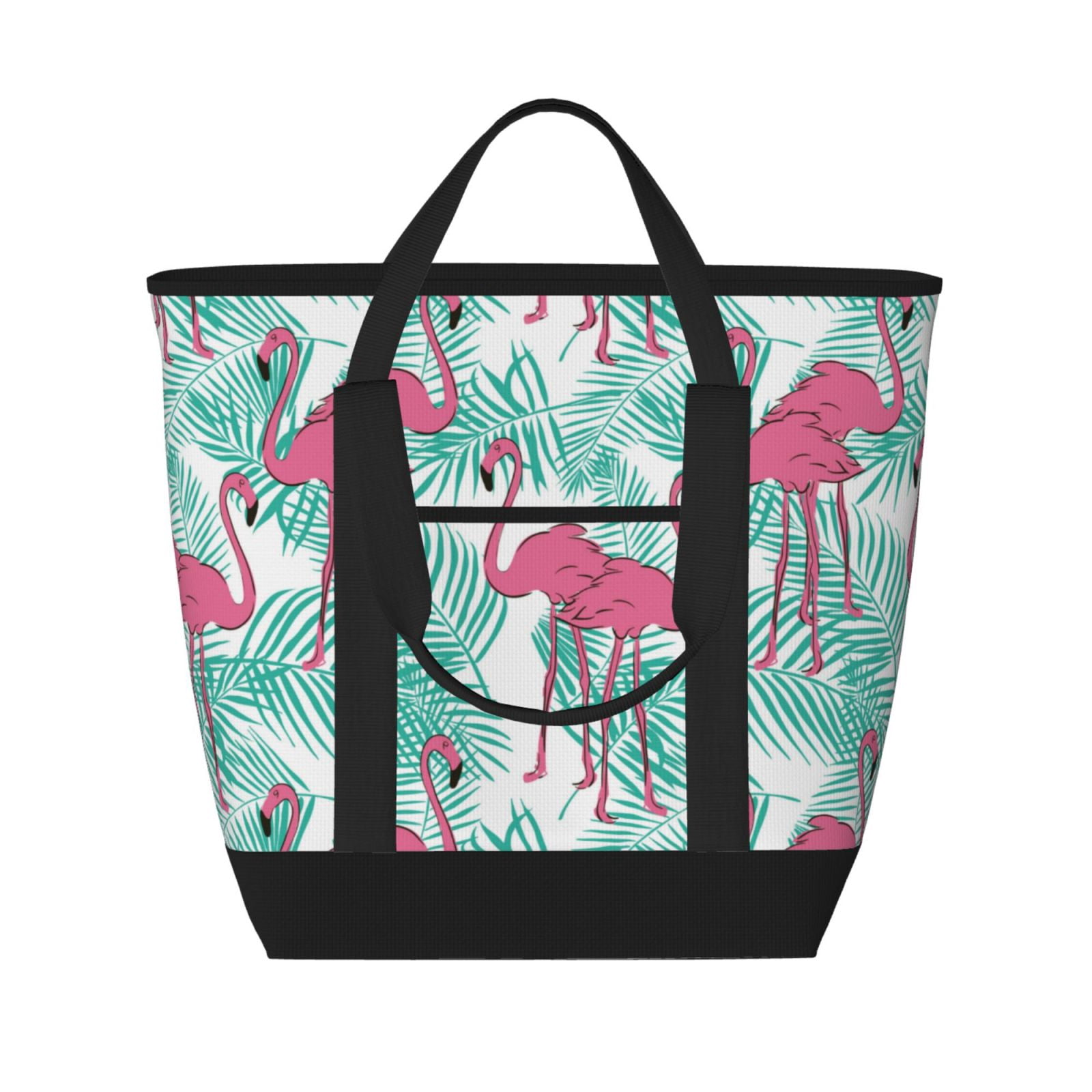 Insulated Cooler Bag, Flamingo print Large Freezer Cooler Tote Bags ...
