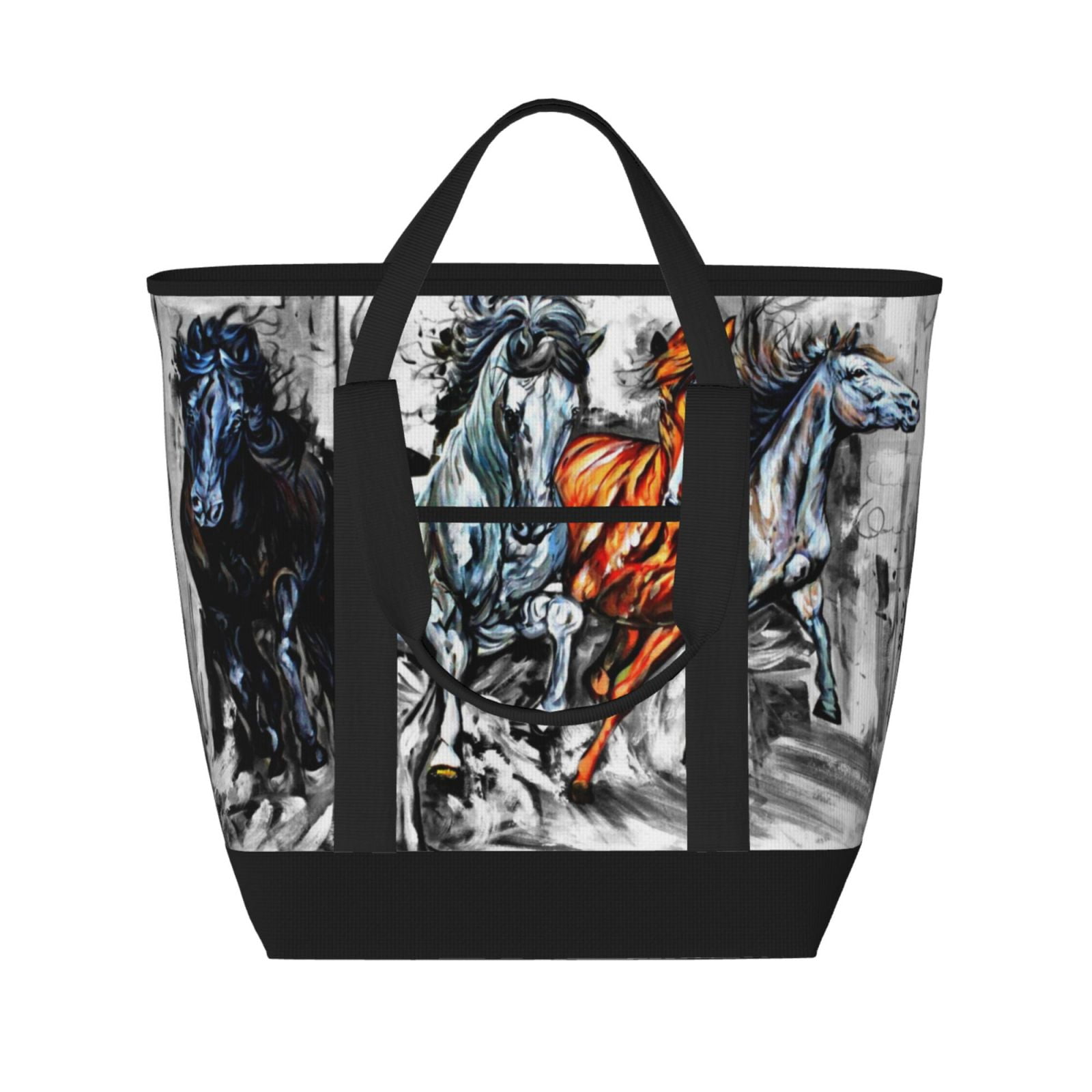 Insulated Cooler Bag - Four Running Horses Large Freezer Cooler Tote ...