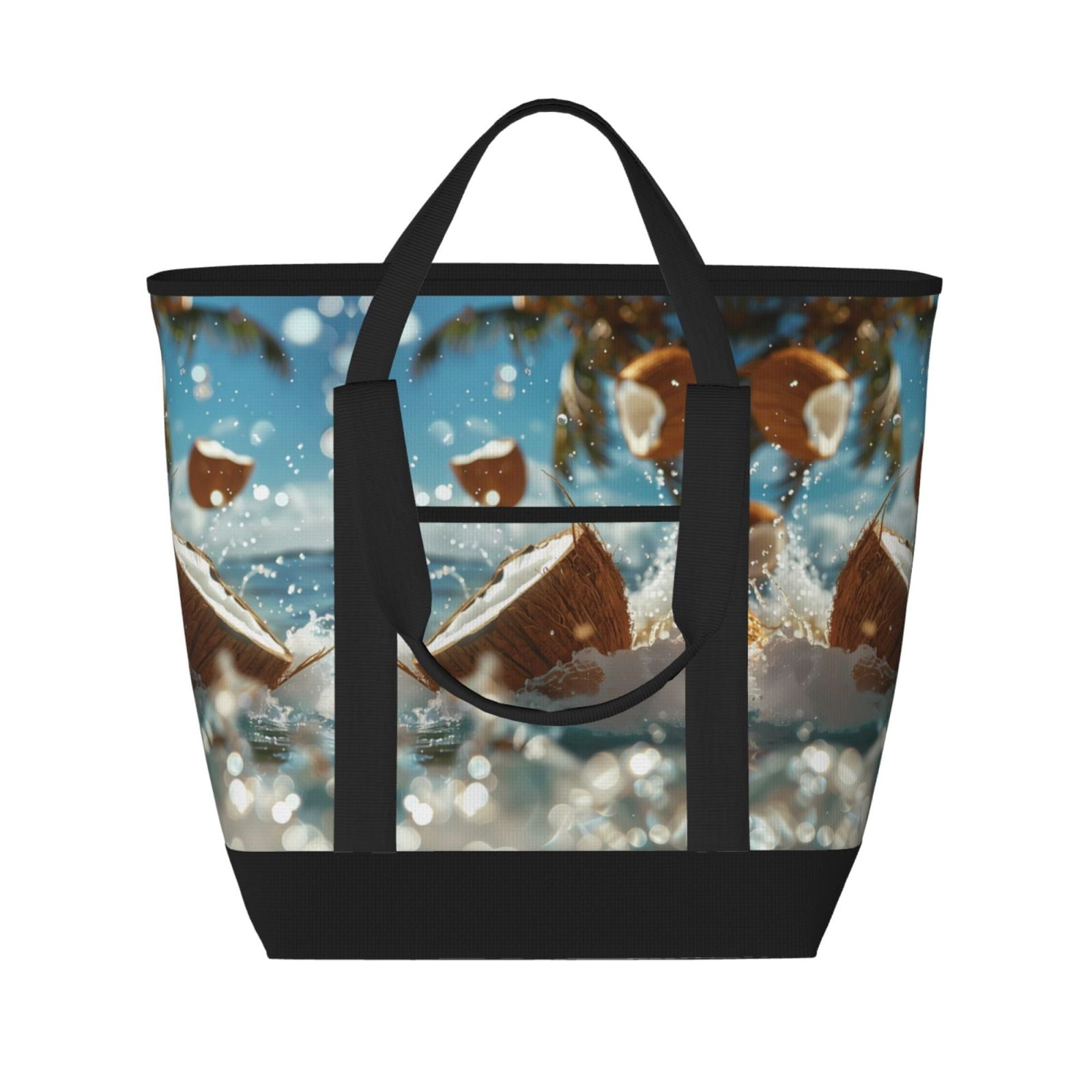 Insulated Cooler Bag - Fresh Coconut Splash Large Freezer Cooler Tote ...
