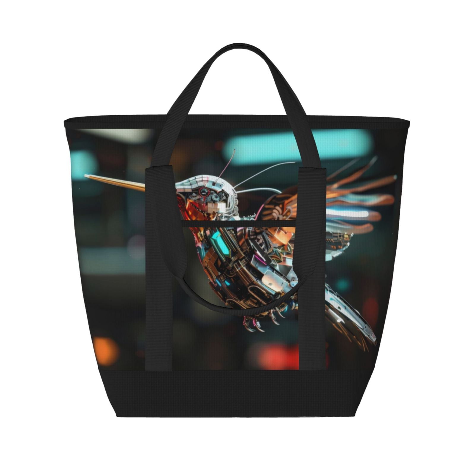Insulated Cooler Bag - Futuristic Robot Hummingbird Large Freezer ...