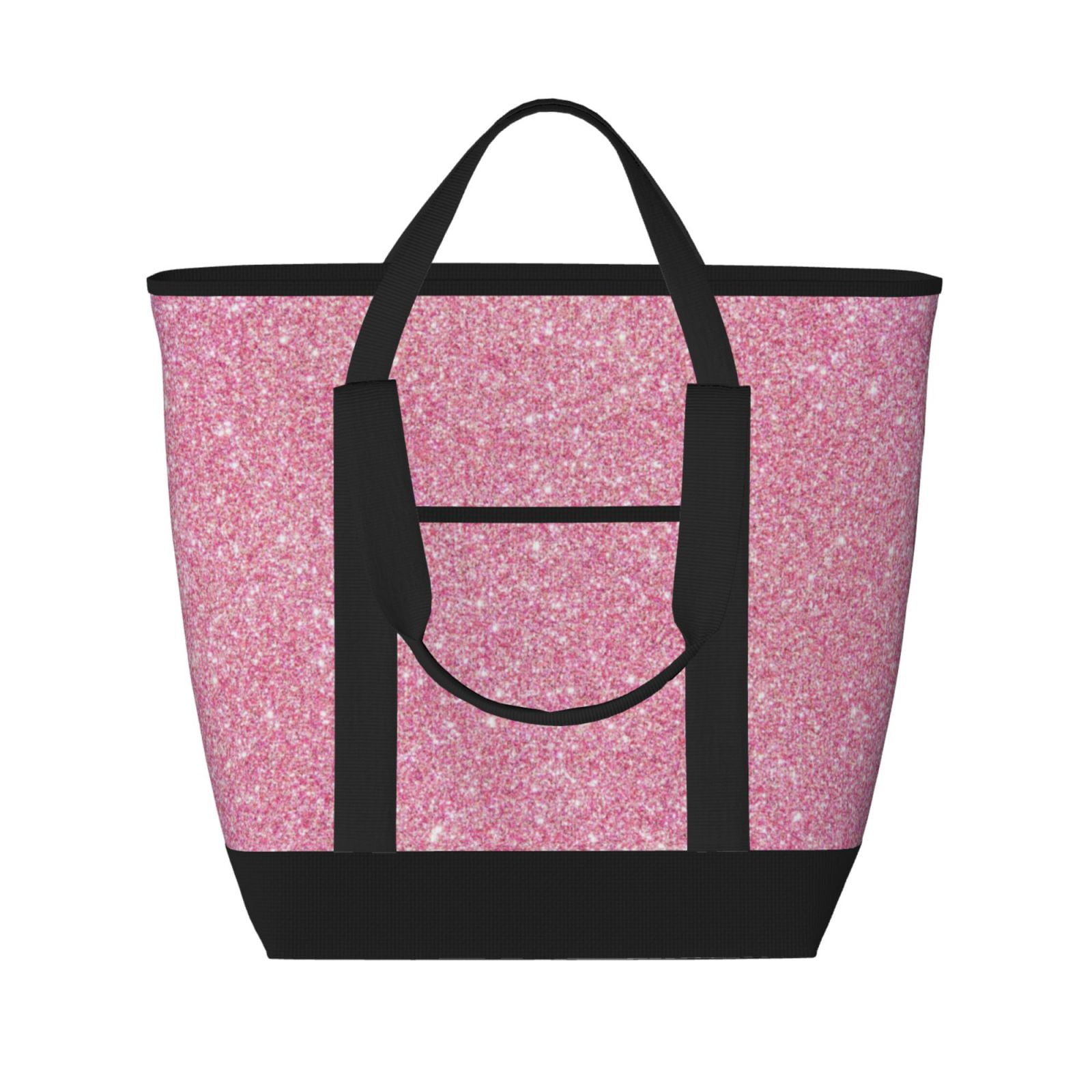 Insulated Cooler Bag Glitter Pink Large Cooler Tote Bags, Insulated ...