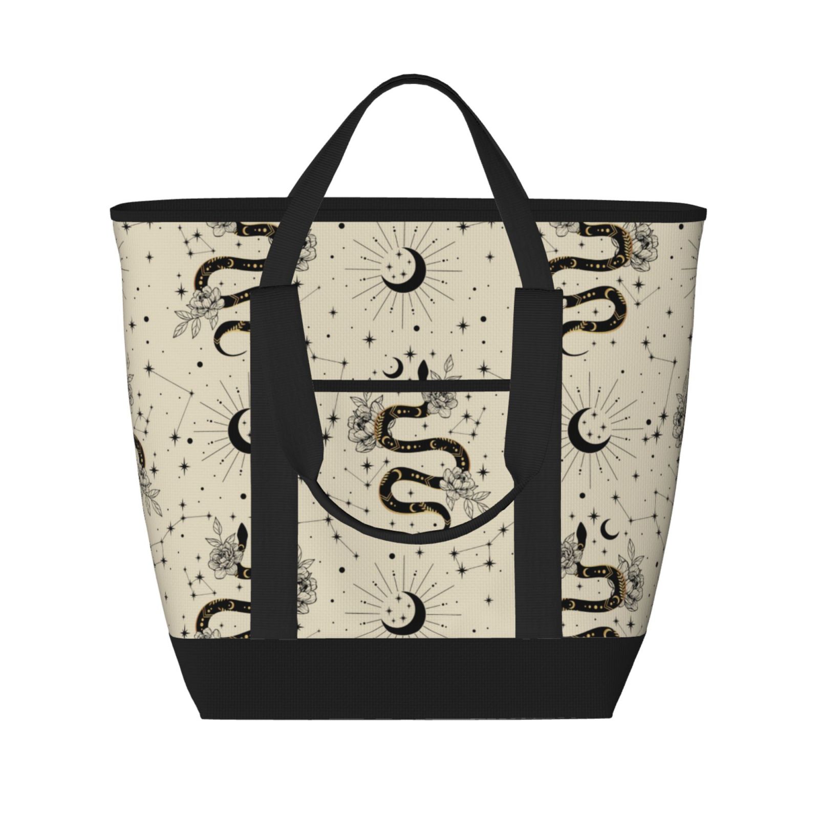 Insulated Cooler Bag, Gothic Funny Black Snake Moon Large Freezer ...