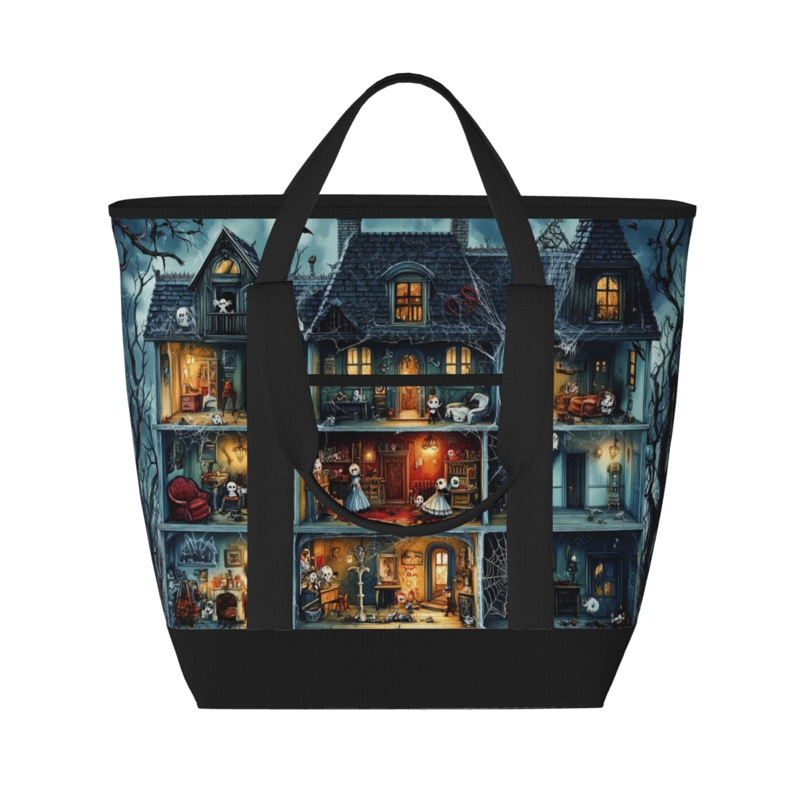Insulated Cooler Bag Halloween Scary Dollhouse Large Cooler Tote Bags ...