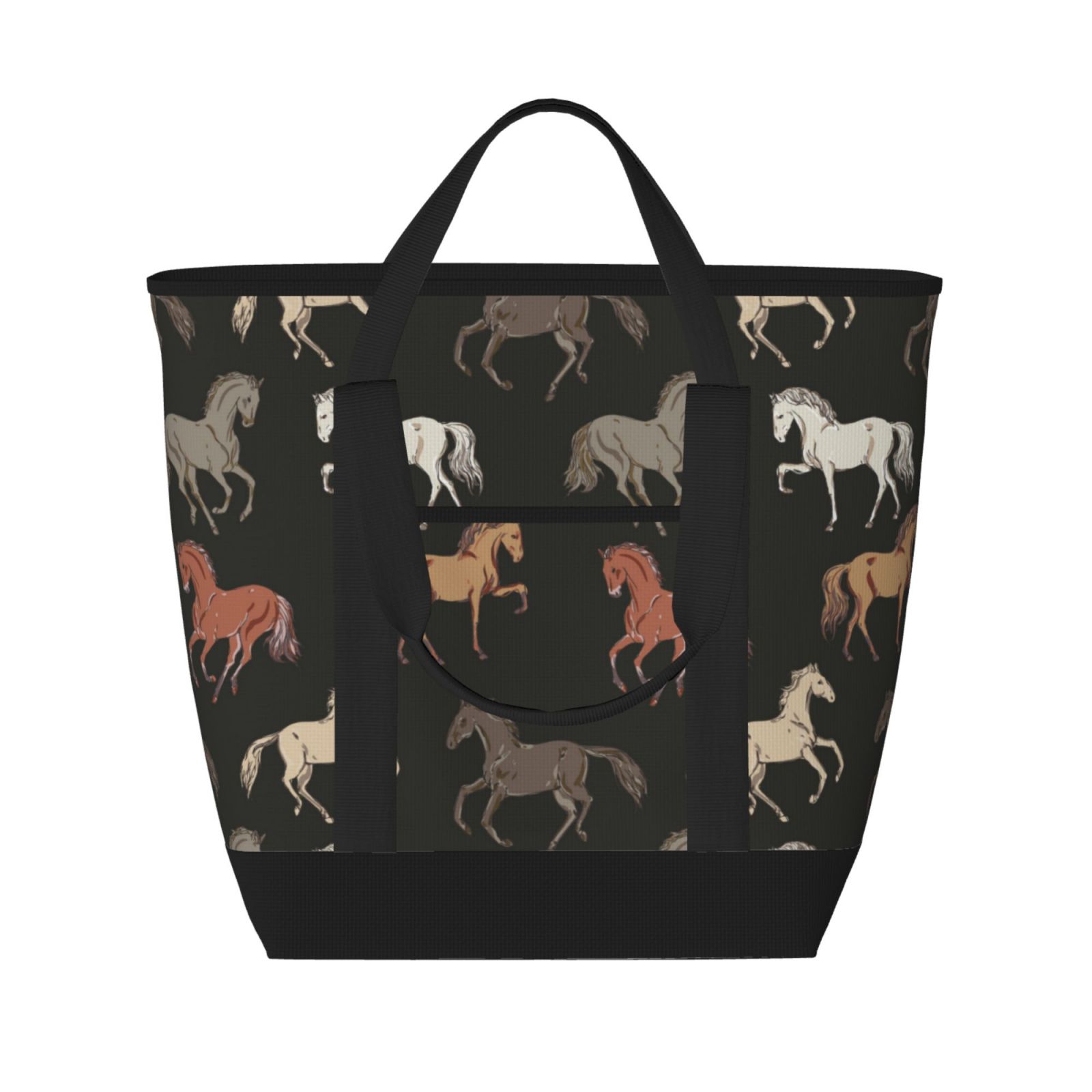 Insulated Cooler Bag - Hand Drawn Modern Cool Horse_A Large Freezer ...