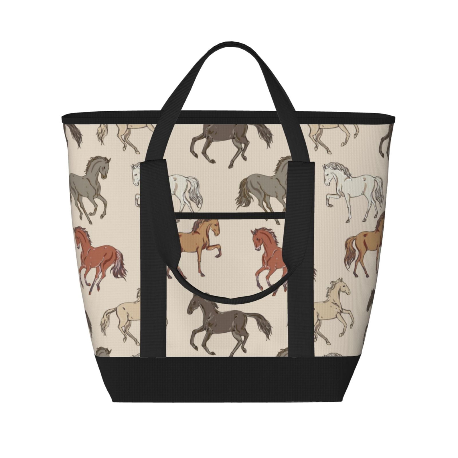 Insulated Cooler Bag - Hand Drawn Modern Cool Horse Large Freezer ...