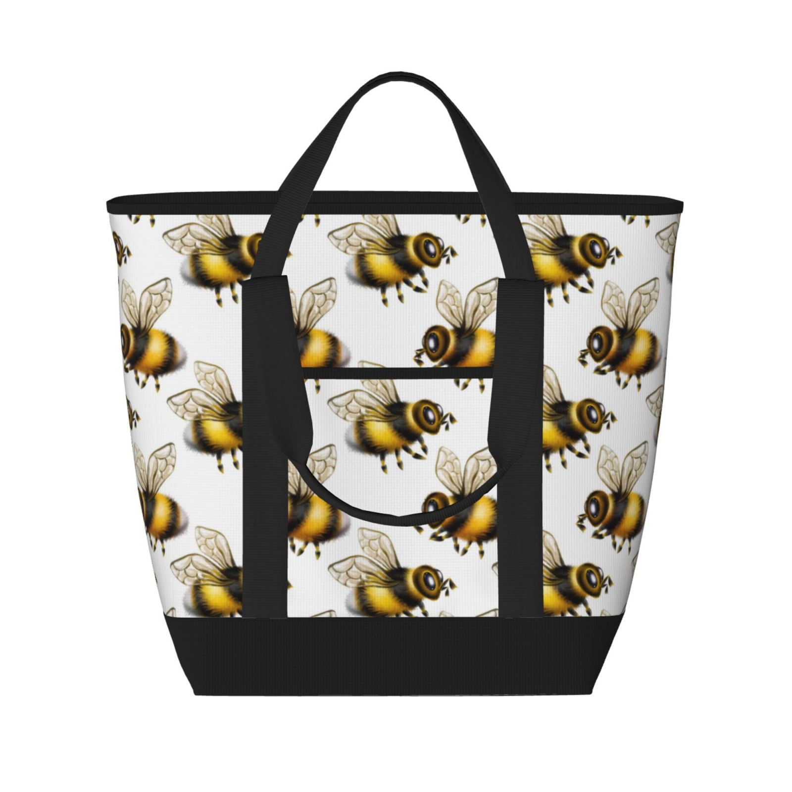 Insulated Cooler Bag - Honey Bee Realistic cute Large Freezer Cooler ...