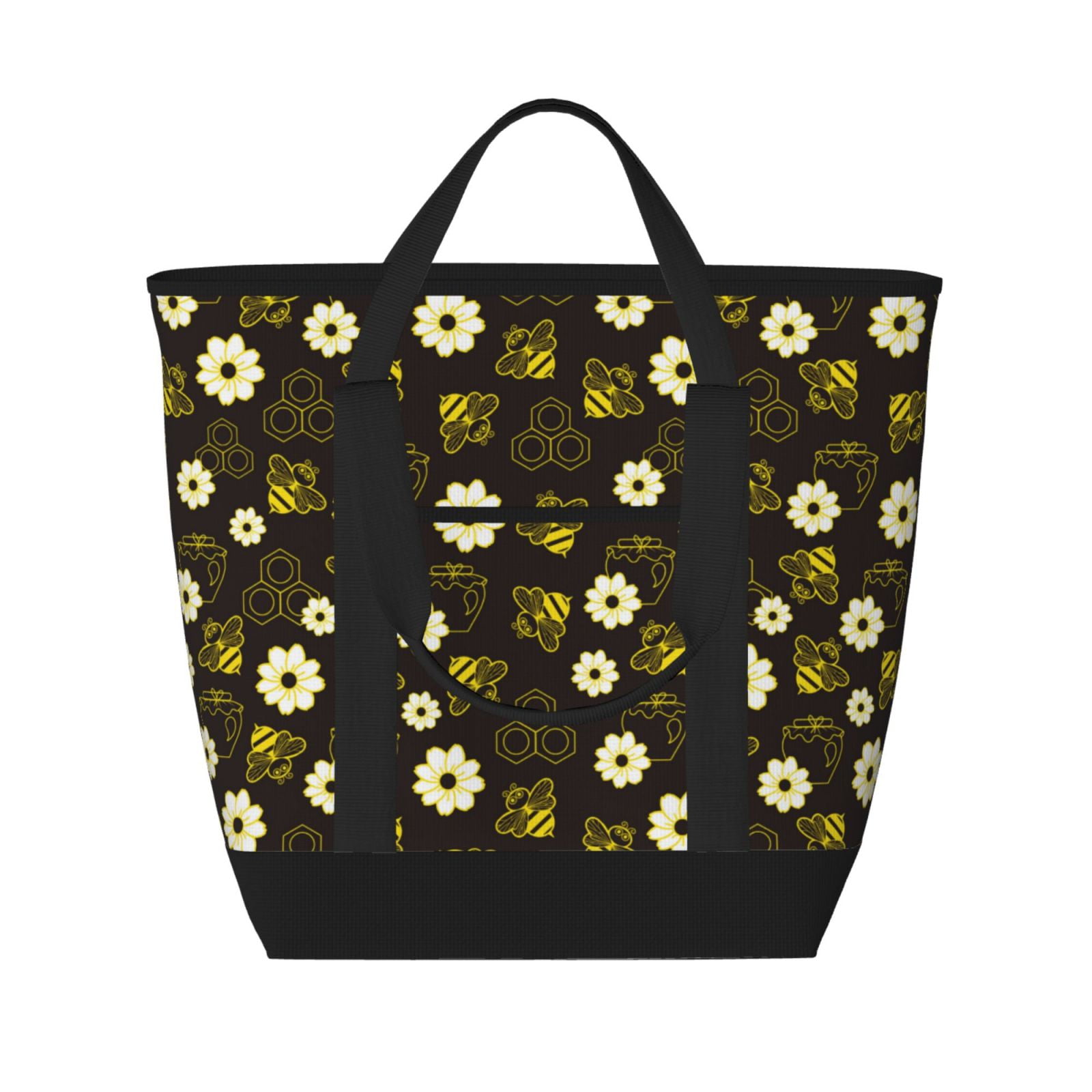 Insulated Cooler Bag - Honey Bees With Flowers Large Freezer Cooler ...
