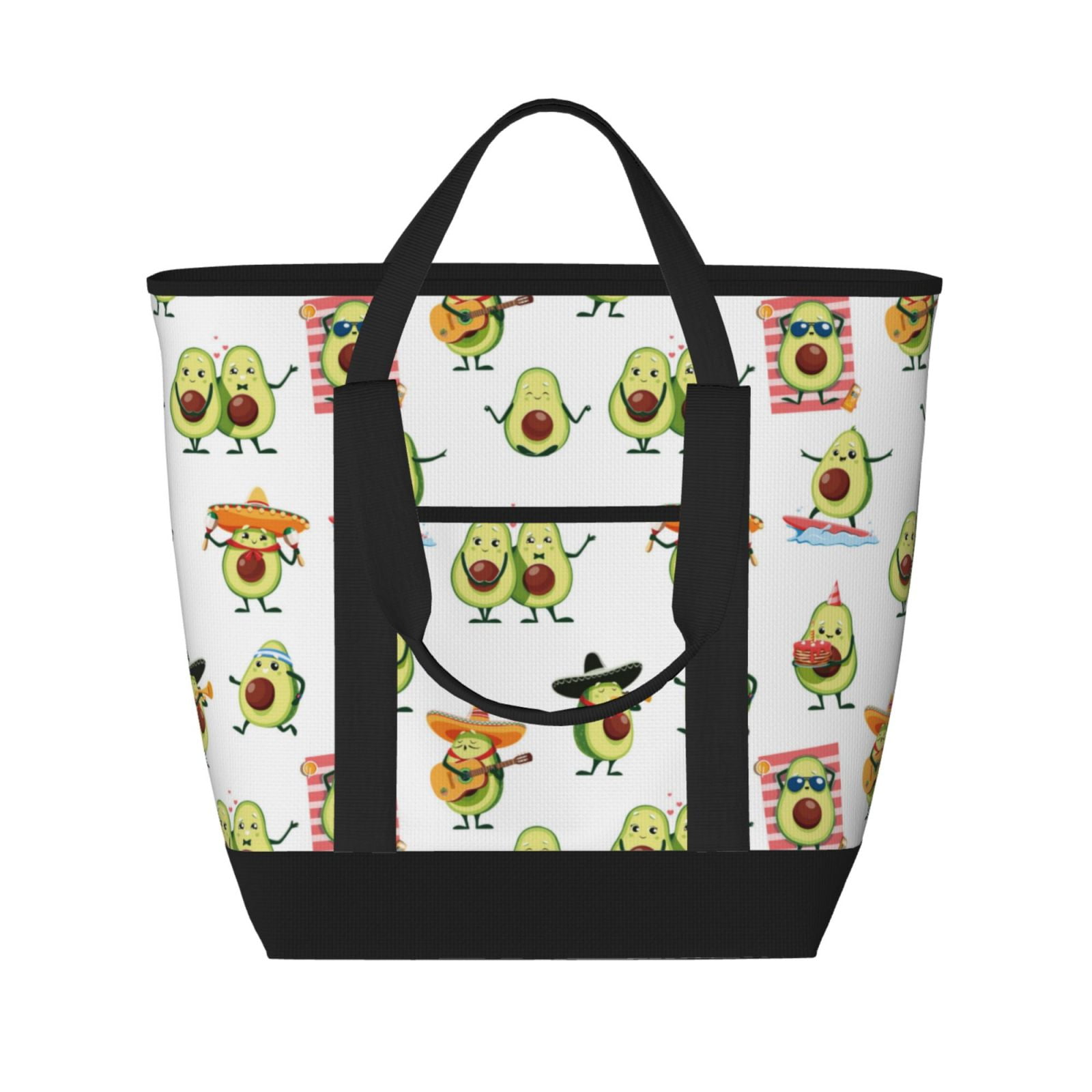 Insulated Cooler Bag - Kawaii Mexican Avocado Large Freezer Cooler Tote ...