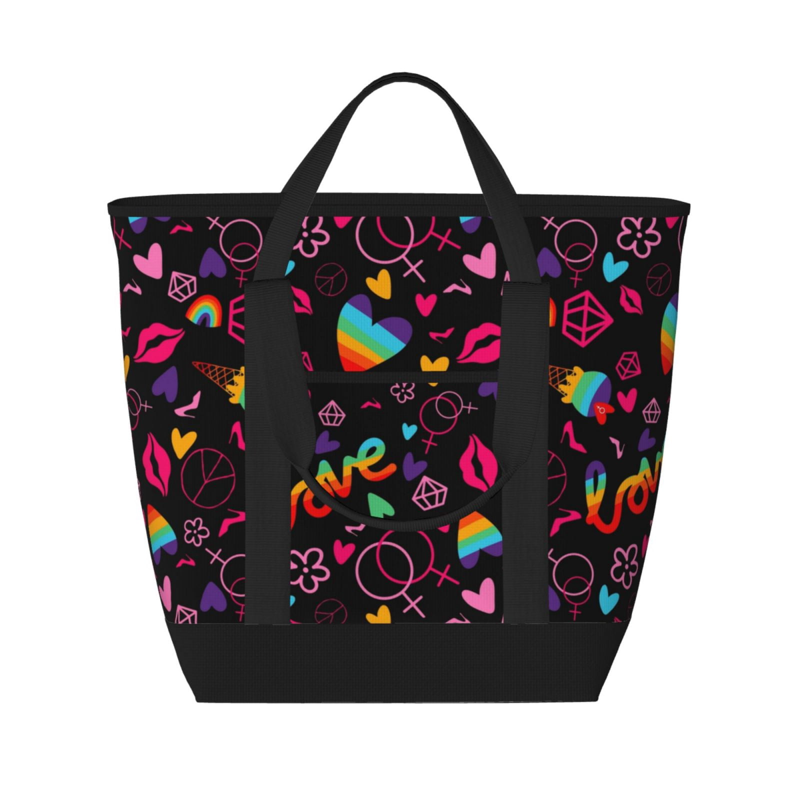 Insulated Cooler Bag, Lgbt Rainbow For Pride Large Freezer Cooler Tote ...